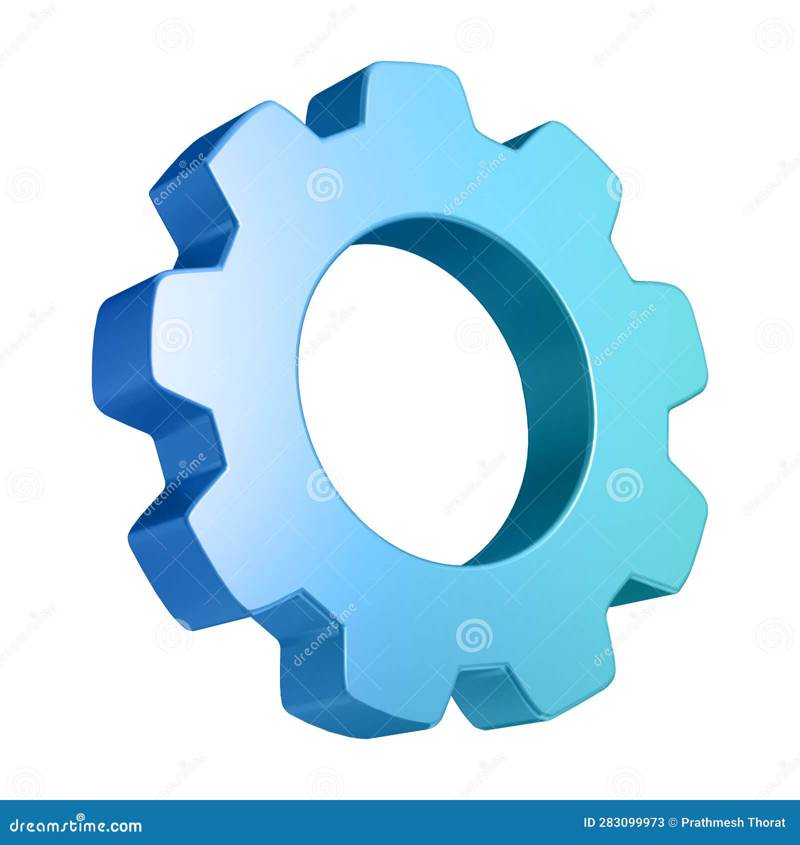 Realistic Gear Sign 3d Illustration Icon on White Empty Background ...