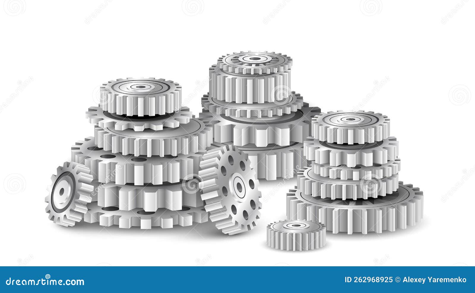 Realistic gears stack stock vector. Illustration of website - 262968925