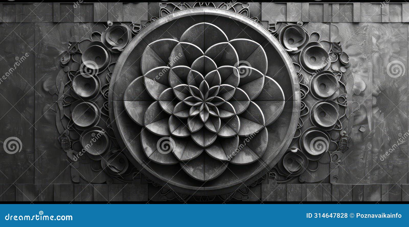 Realistic Geometric Designs with Symmetrical Patterns Stock Photo ...