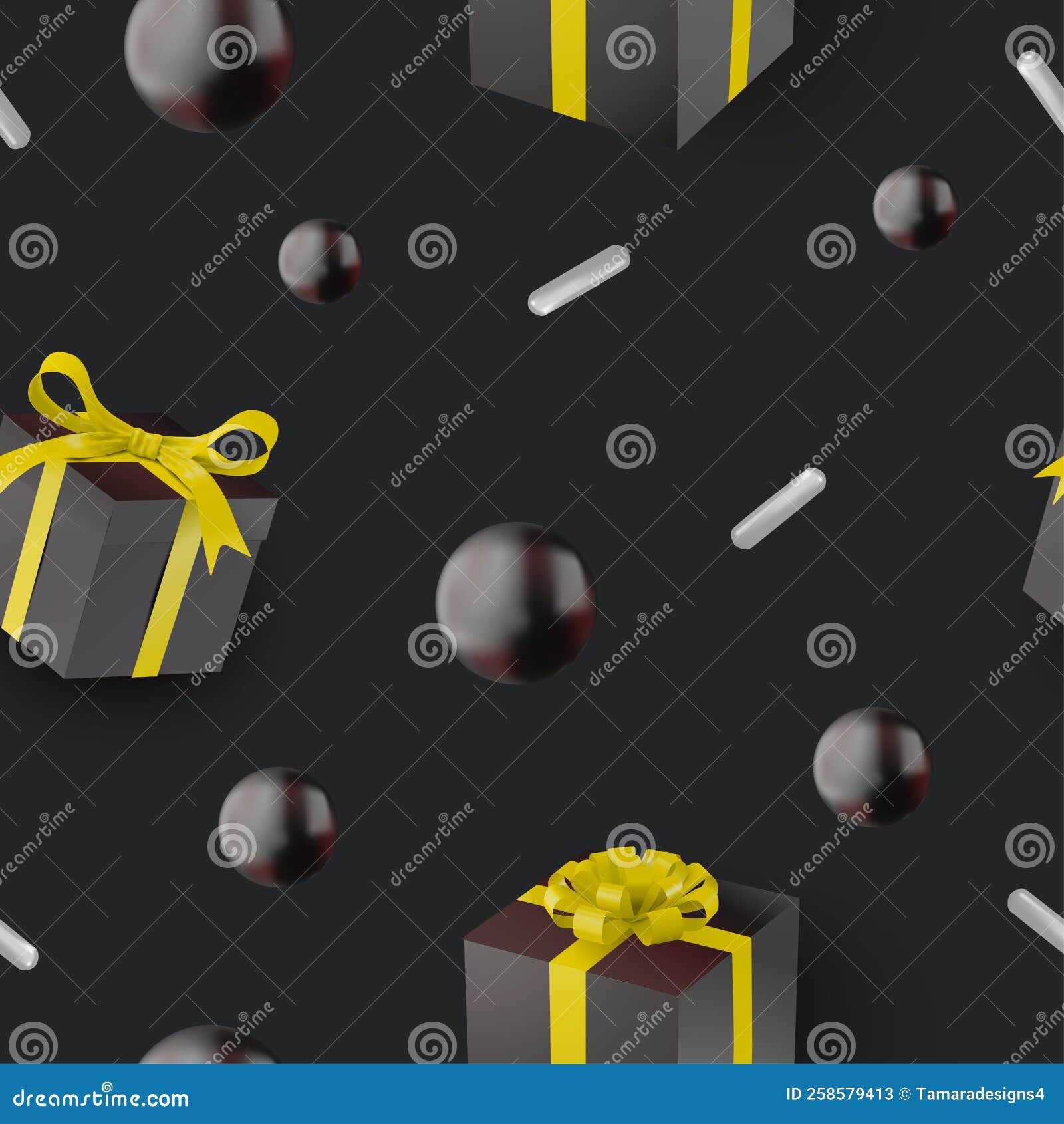 Realistic Gift Boxes Seamless Pattern Vector Stock Vector ...