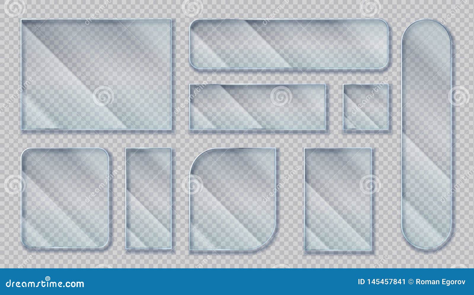 Realistic Glass Banners. Transparent Window Effect, Clear Acrylic ...