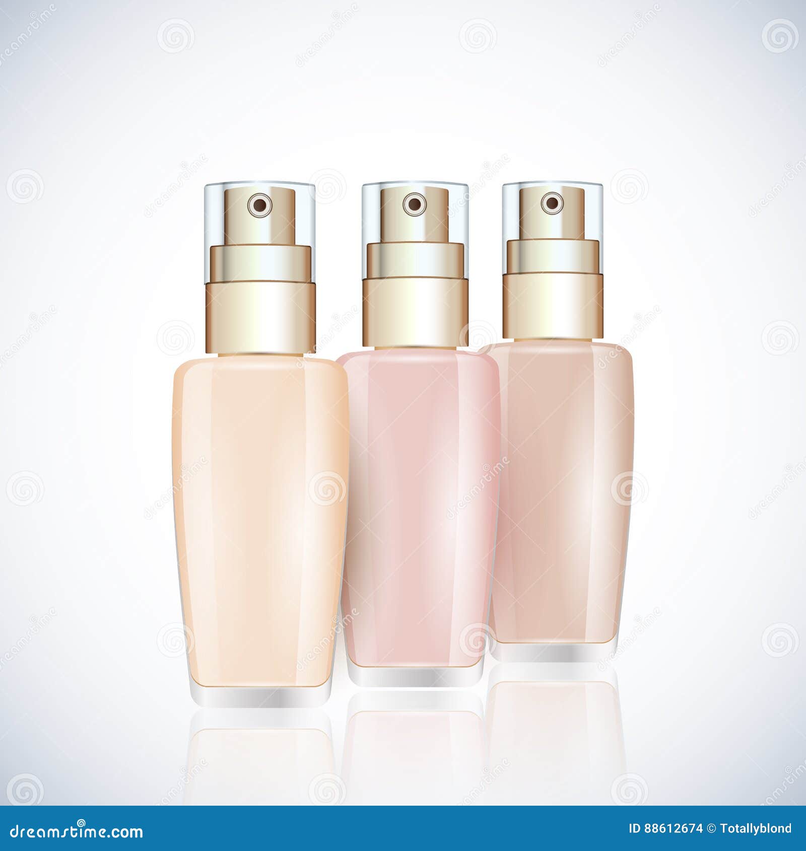 Realistic Glass Bottle with Foundation Stock Vector - Illustration of ...
