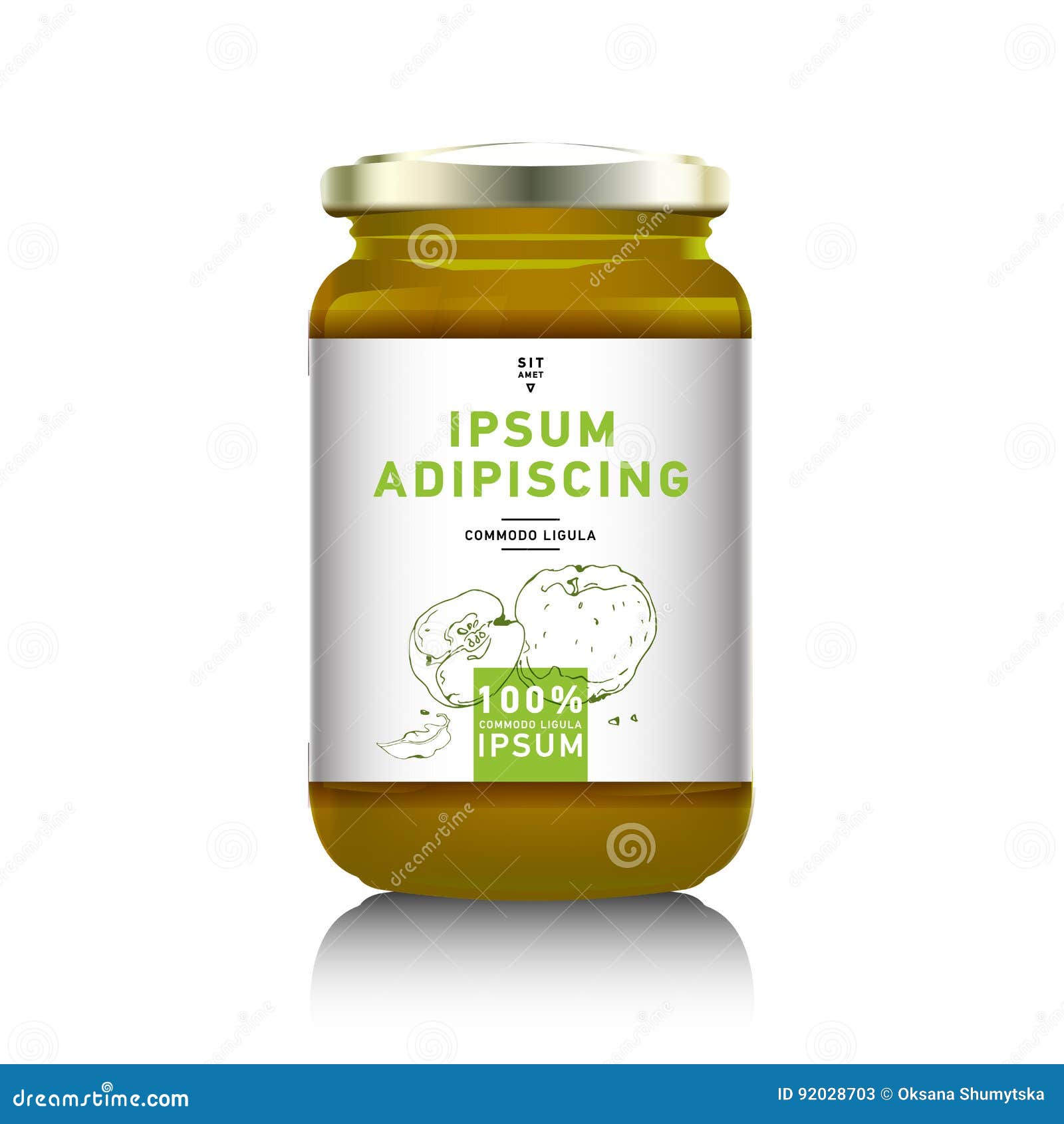 Realistic Glass Bottle Packaging Apple Stock Vector - Illustration of ...