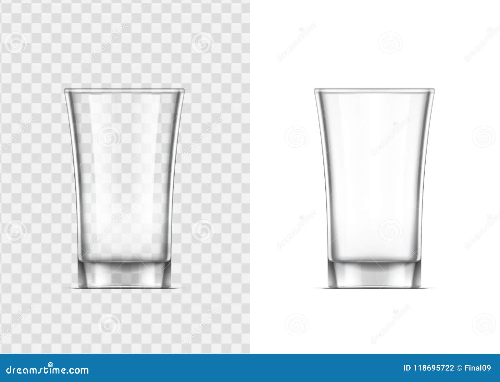 Realistic Glass Cup. Transparent Glassware Stock Vector - Illustration ...