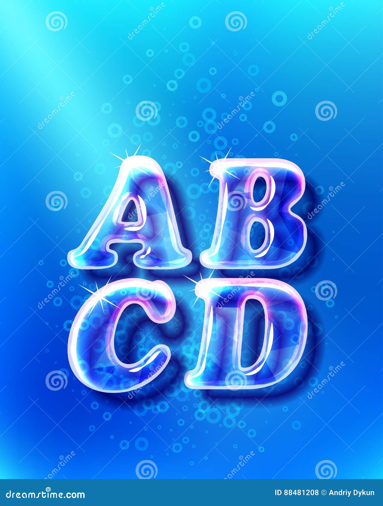 Realistic Glass Font Stock Illustration Illustration Of Glass 88481208