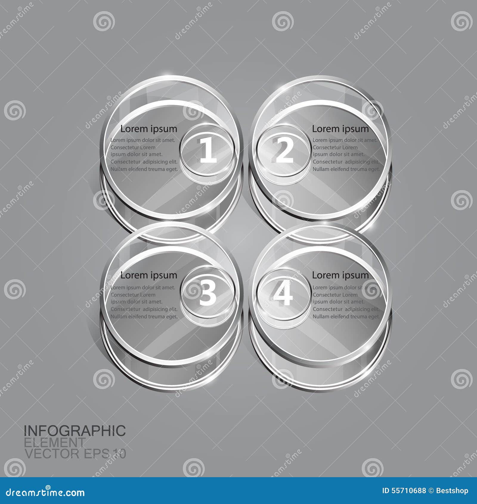 Realistic Glass Infographics Stock Vector - Illustration of abstract ...