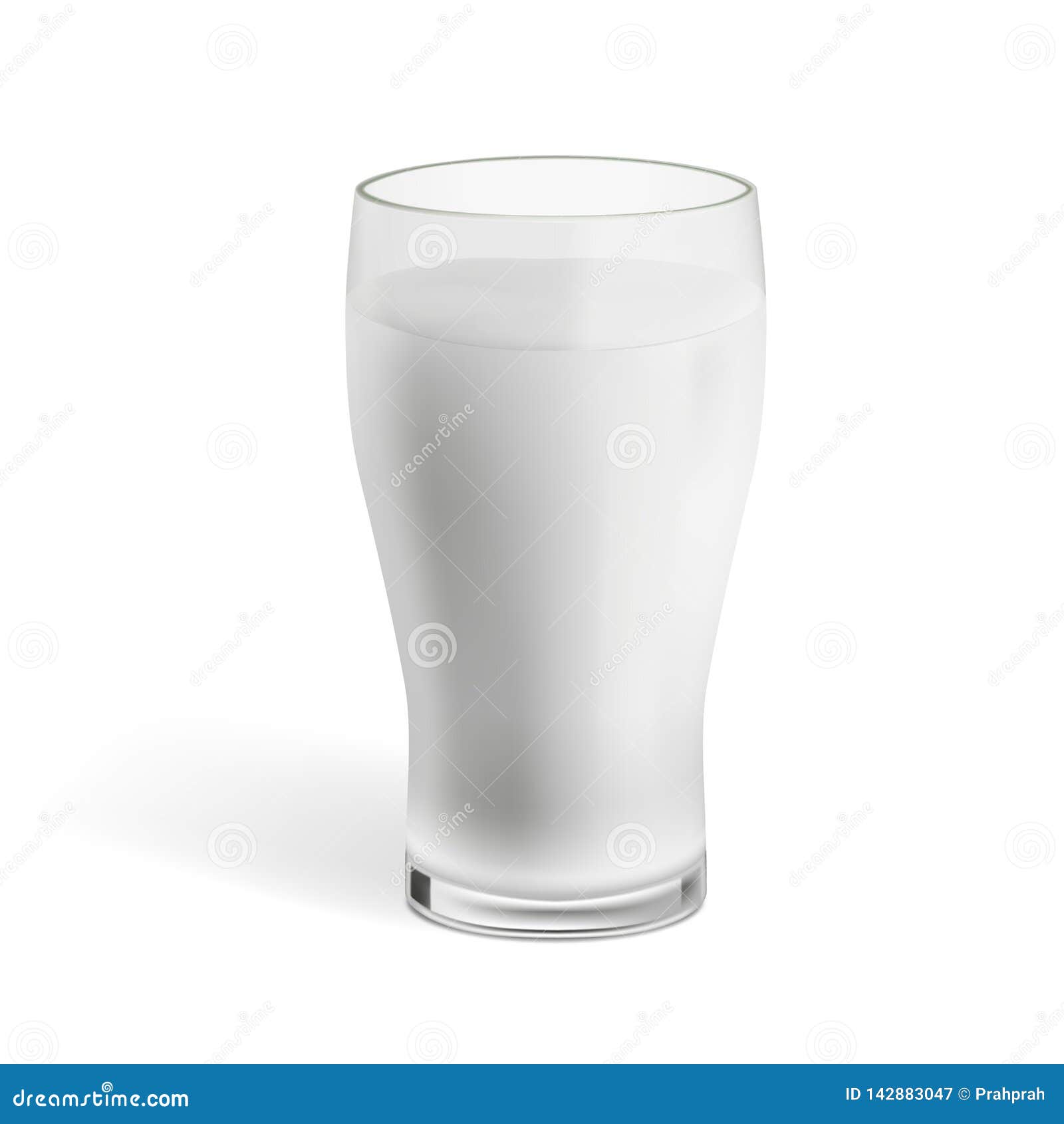 Realistic Glass of Milk with Shadow on White Stock Illustration ...