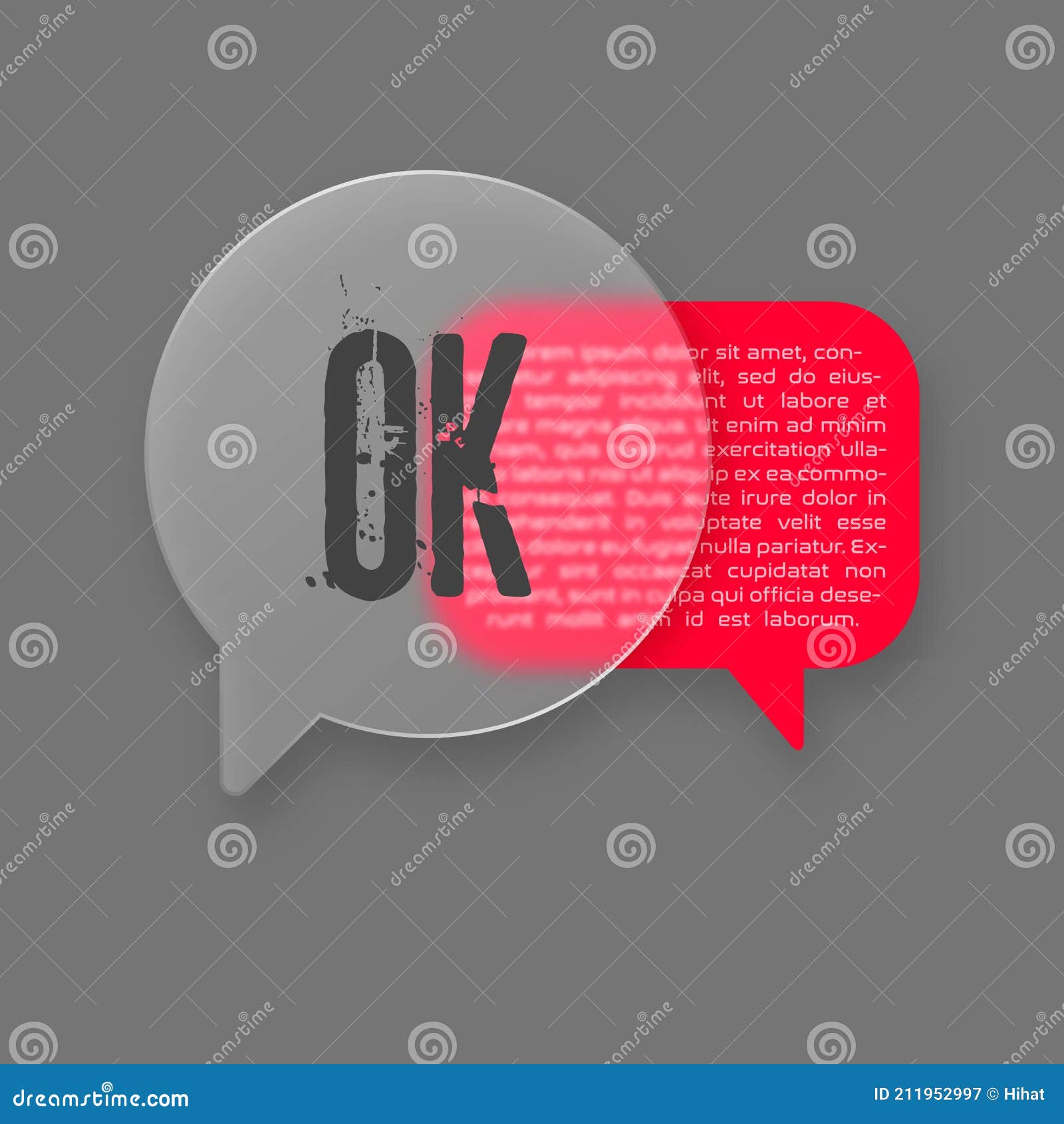 Realistic Glass Speech Bubble. Stock Vector - Illustration of label ...