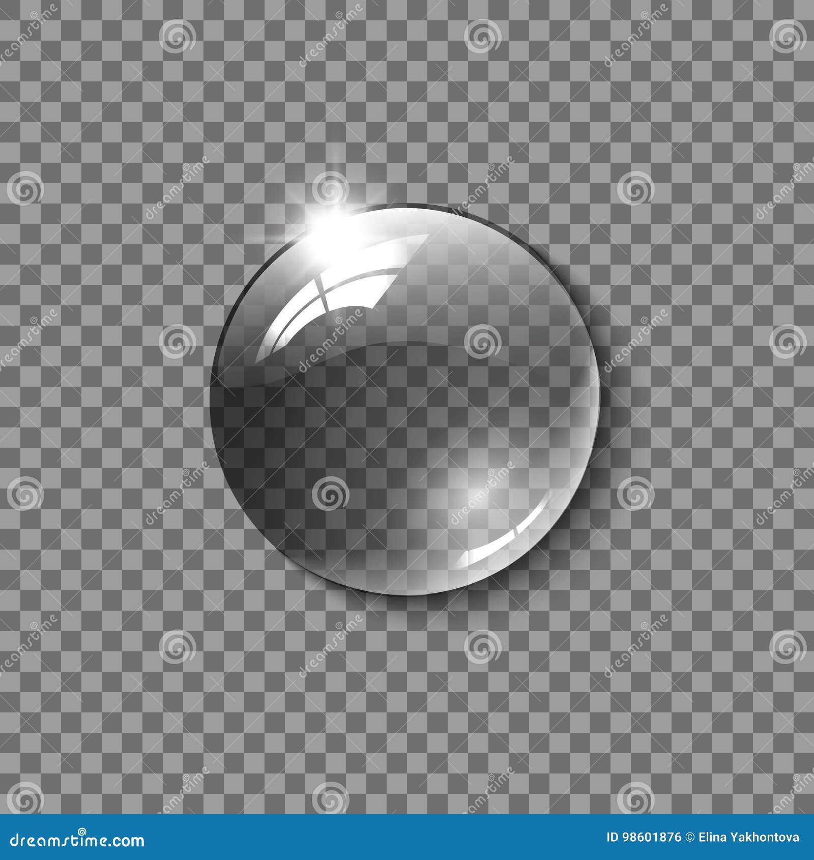 Realistic Glass Sphere, a Drop of Water on a Transparent Background ...