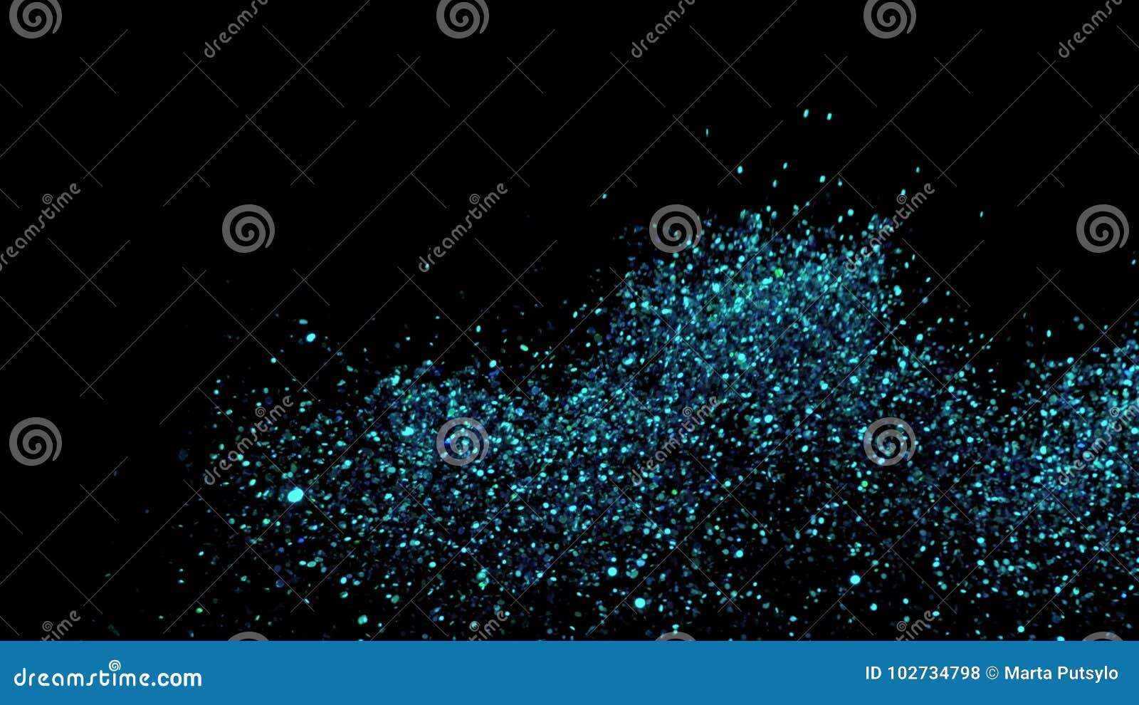 Realistic Glitter Exploding on Black Background. Stock Photo - Image of ...