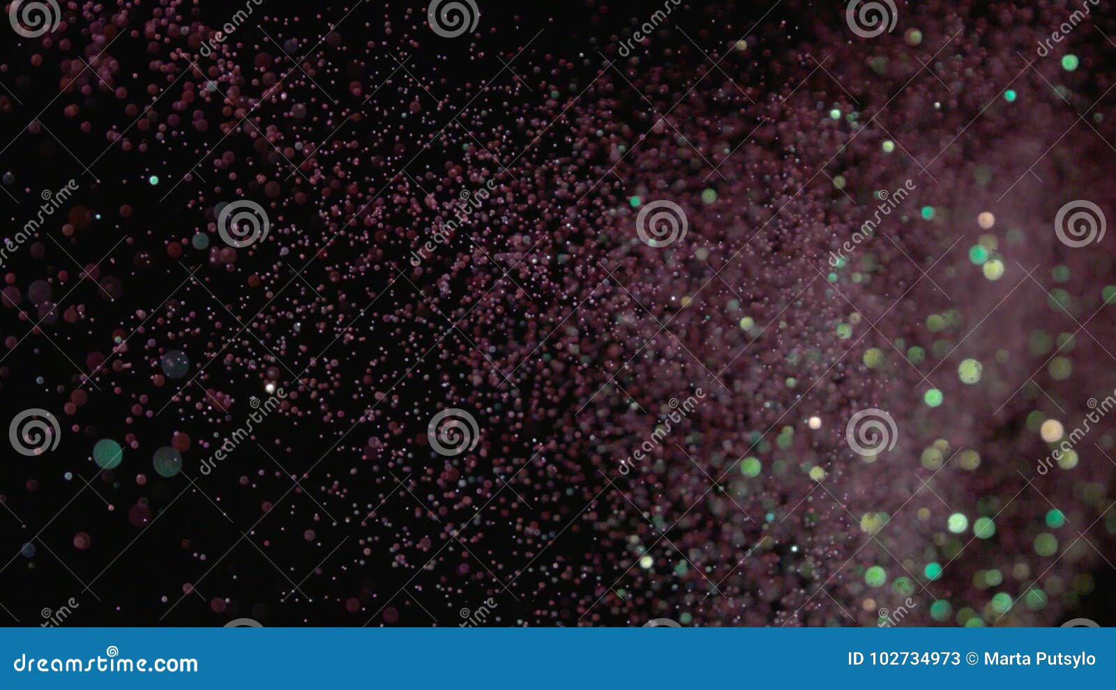 Realistic Glitter Exploding on Black Background. Stock Image - Image of ...