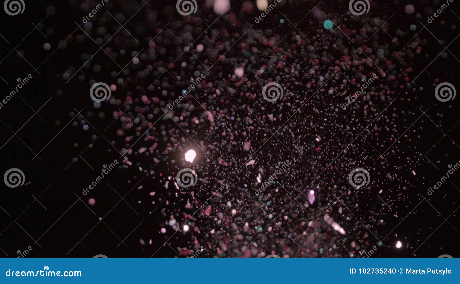 Realistic Glitter Exploding on Black Background. Stock Photo - Image of ...