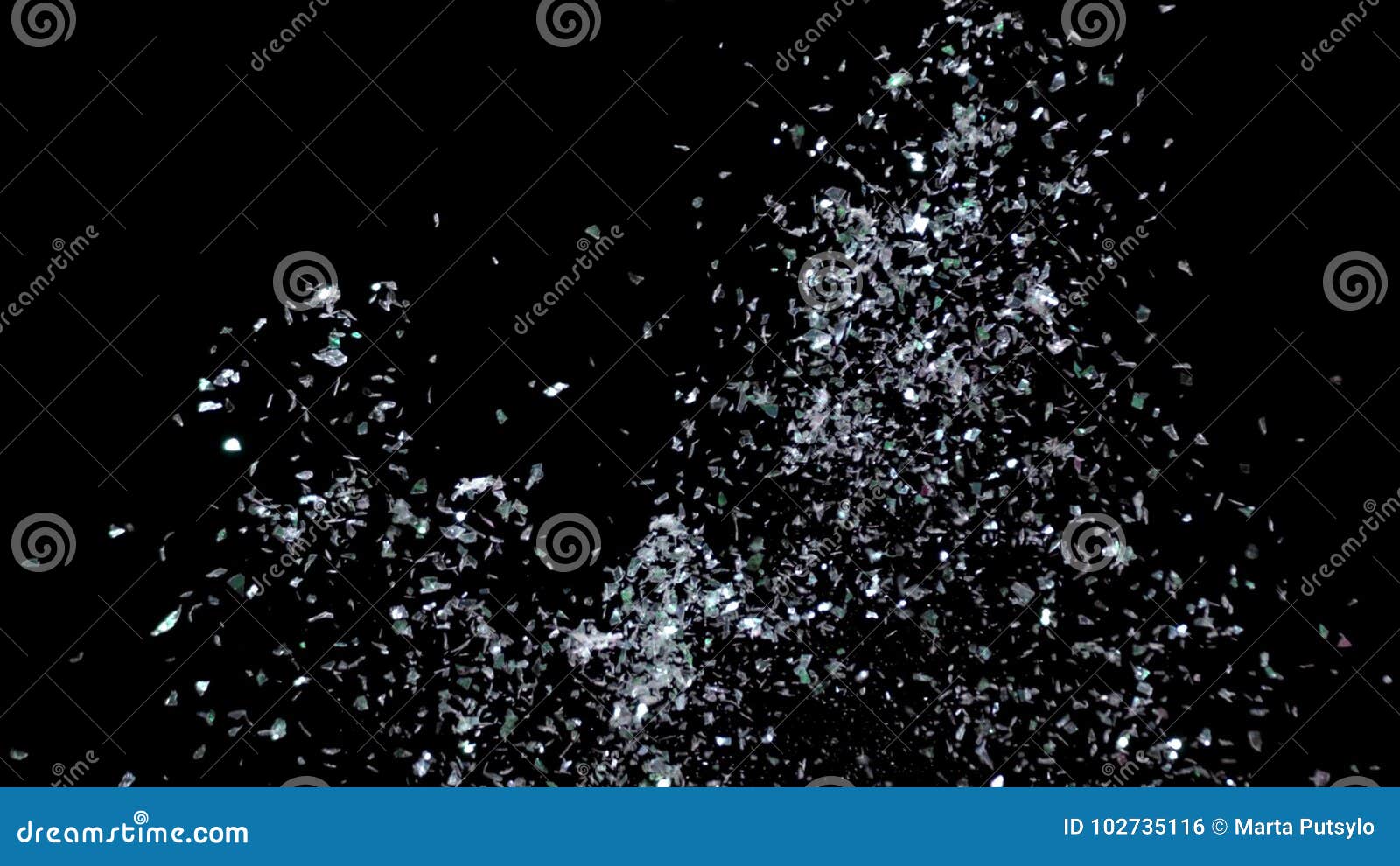 Realistic Glitter Exploding on Black Background. Stock Photo - Image of ...
