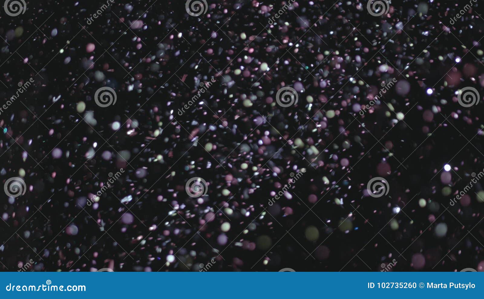 Realistic Glitter Exploding on Black Background. Stock Photo - Image of ...
