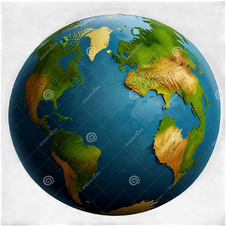 A Realistic Globe with a Map on a Transparent Background Stock ...