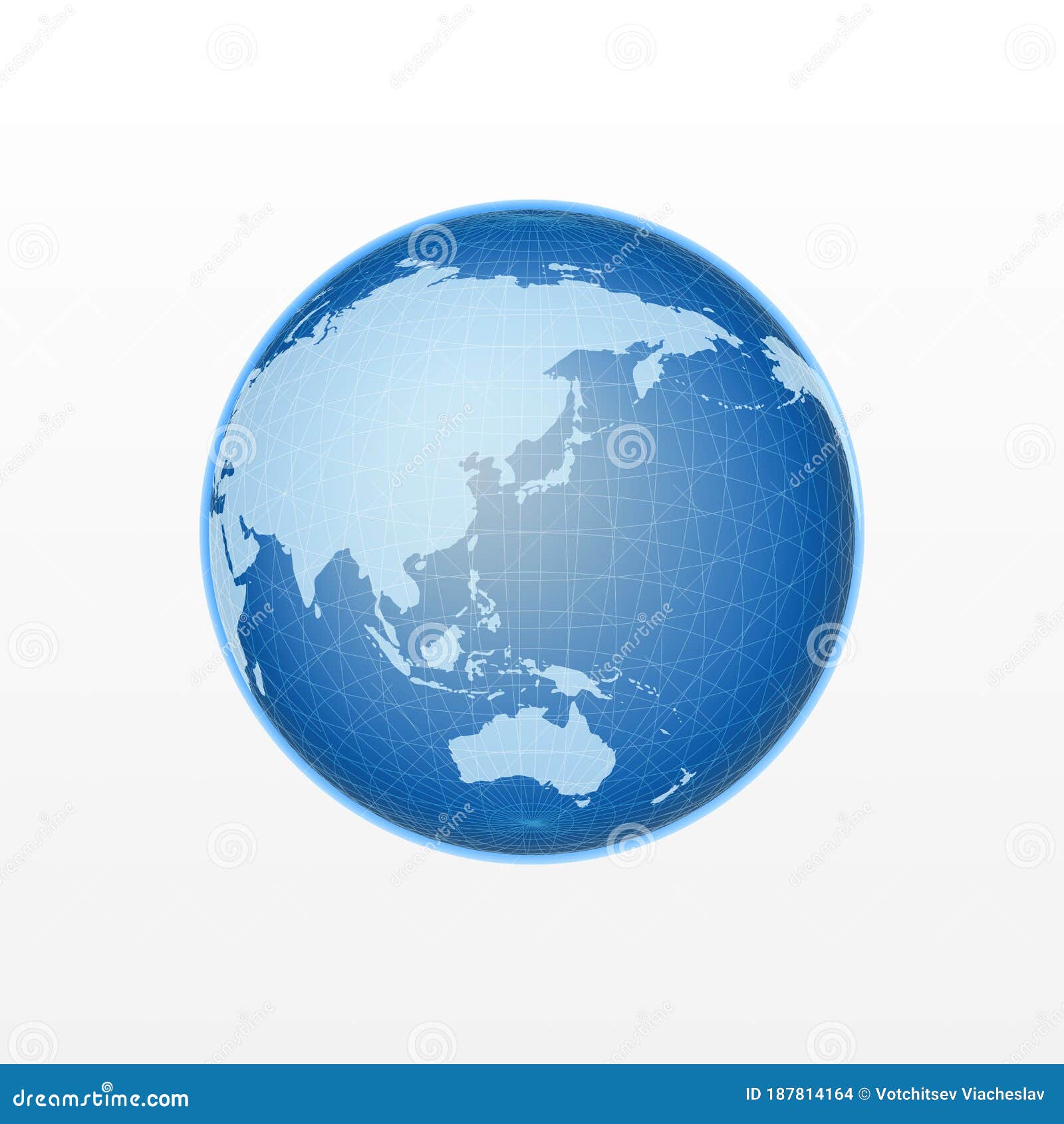 Realistic globe shape stock vector. Illustration of continent - 187814164