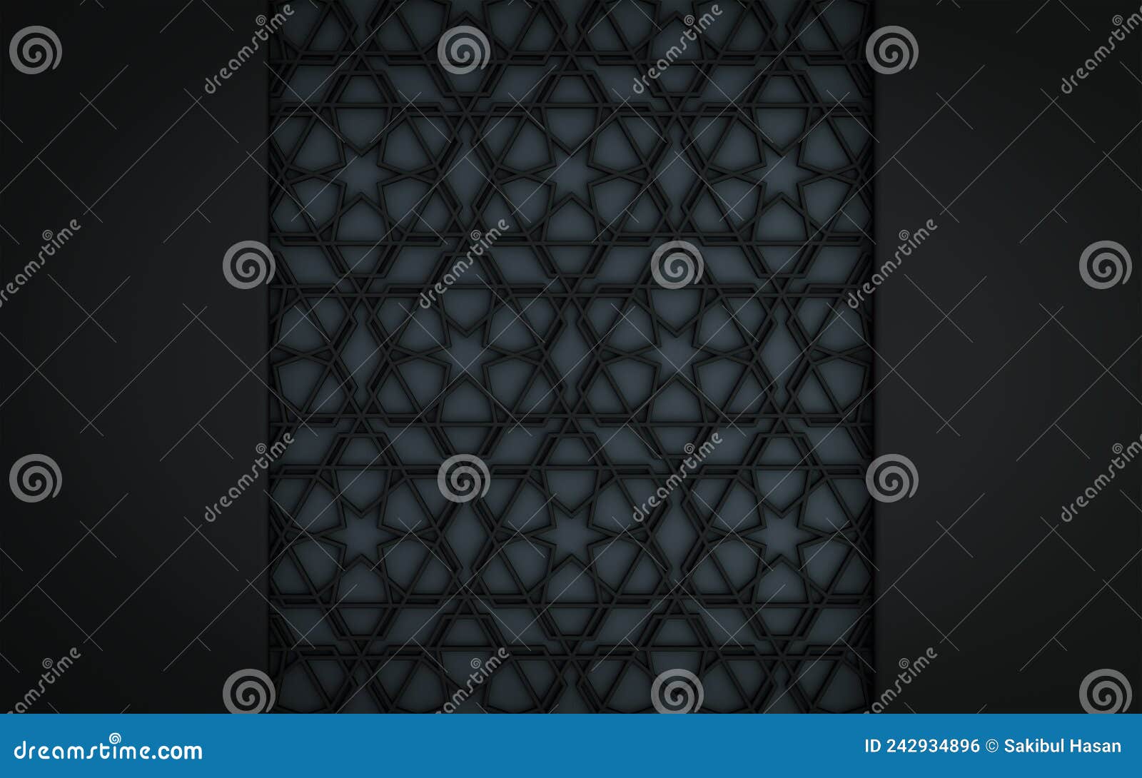 Black Islamic Frame Border Design Template Cartoon Vector ...