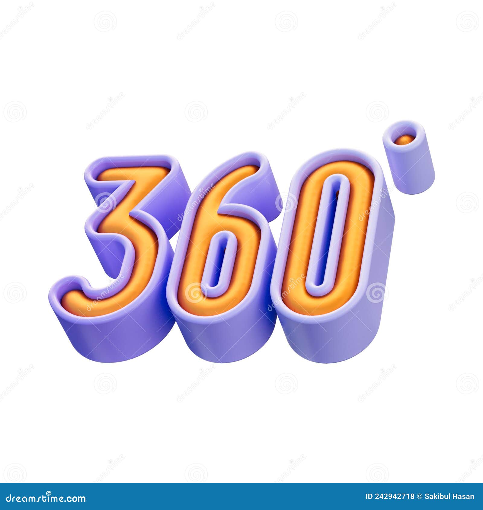 Realistic Glossy Cartoon 360 Degree Icon 3d Render for Rotate Angle ...