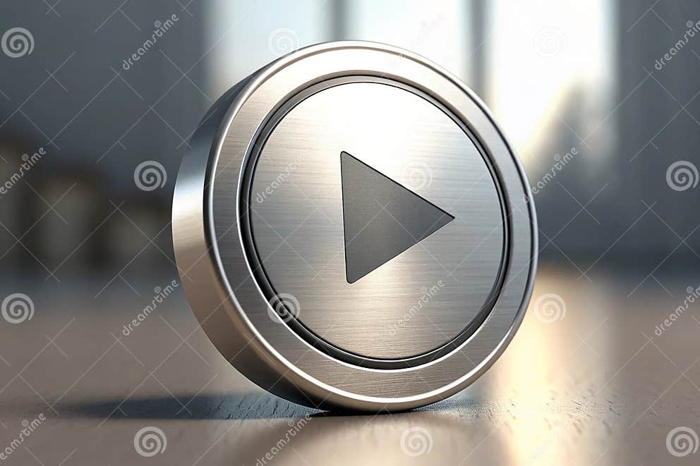 3d Realistic Play Button Illustration Stock Illustration - Illustration ...