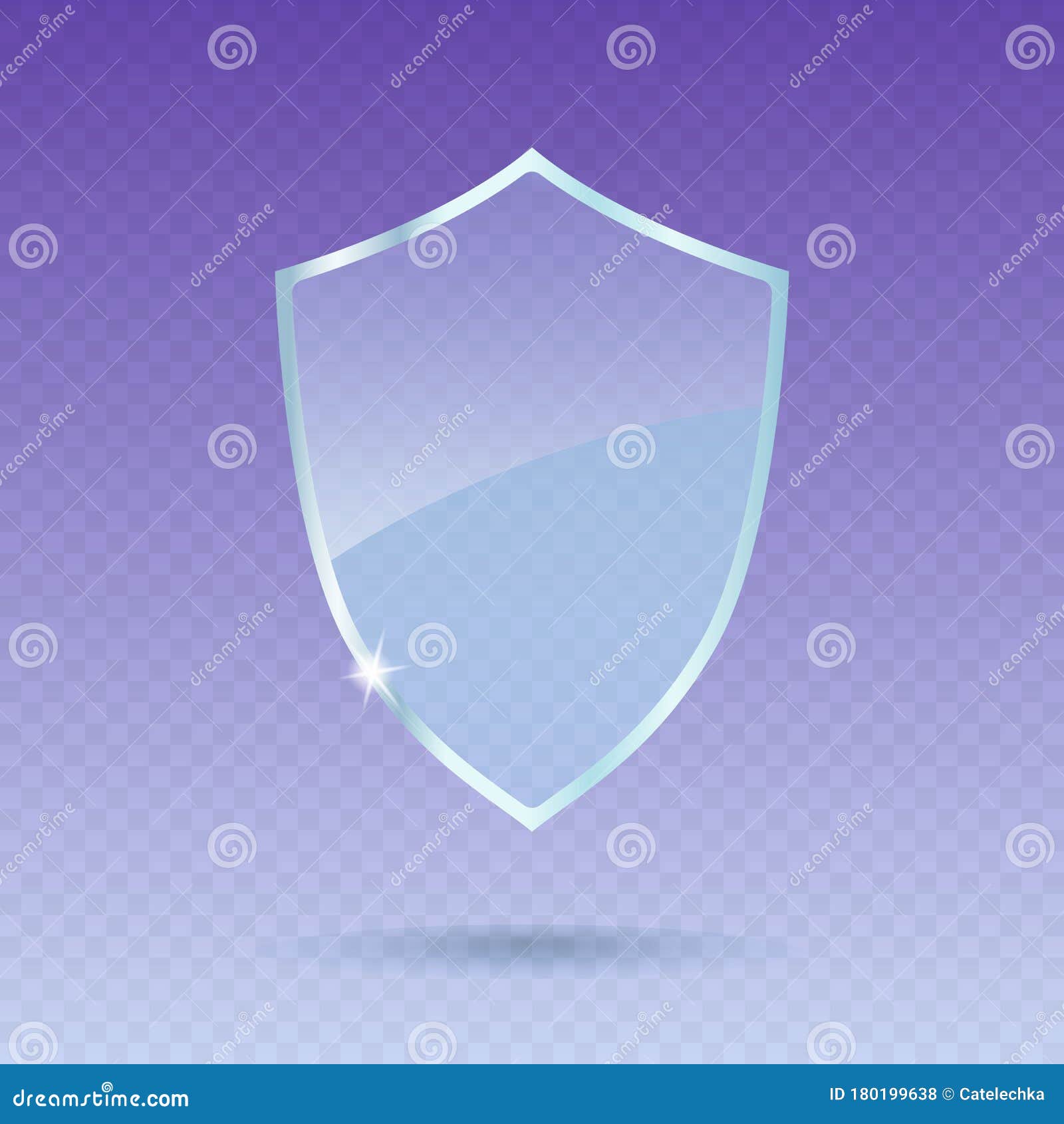 Realistic Glossy Guard Shield Isolated on Transparent Background ...