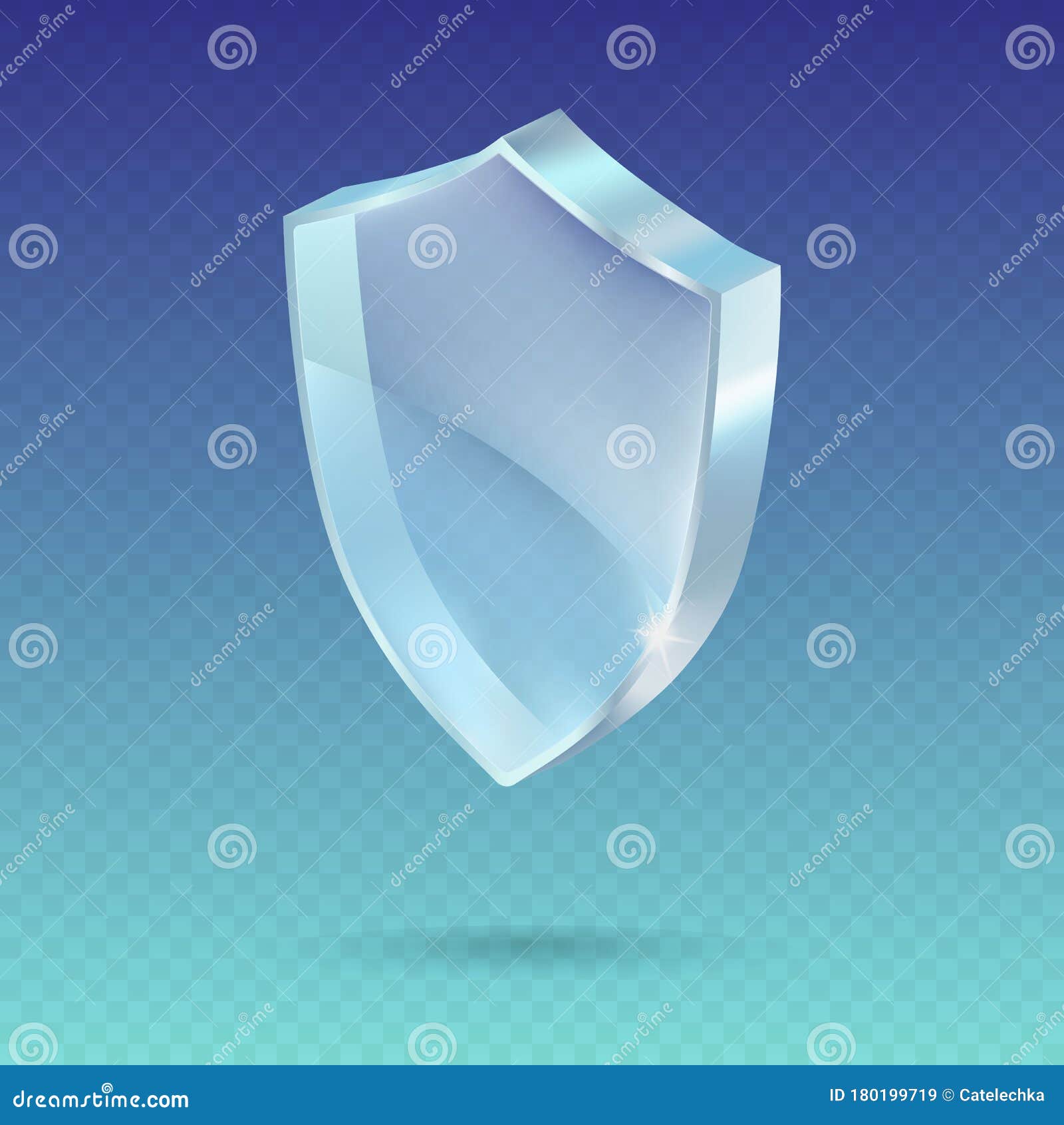 Realistic Glossy Guard Shield Isolated on Transparent Background ...