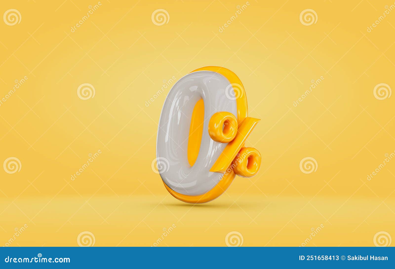 Realistic Glossy 0 Percent Interest on Orange Background Stock ...