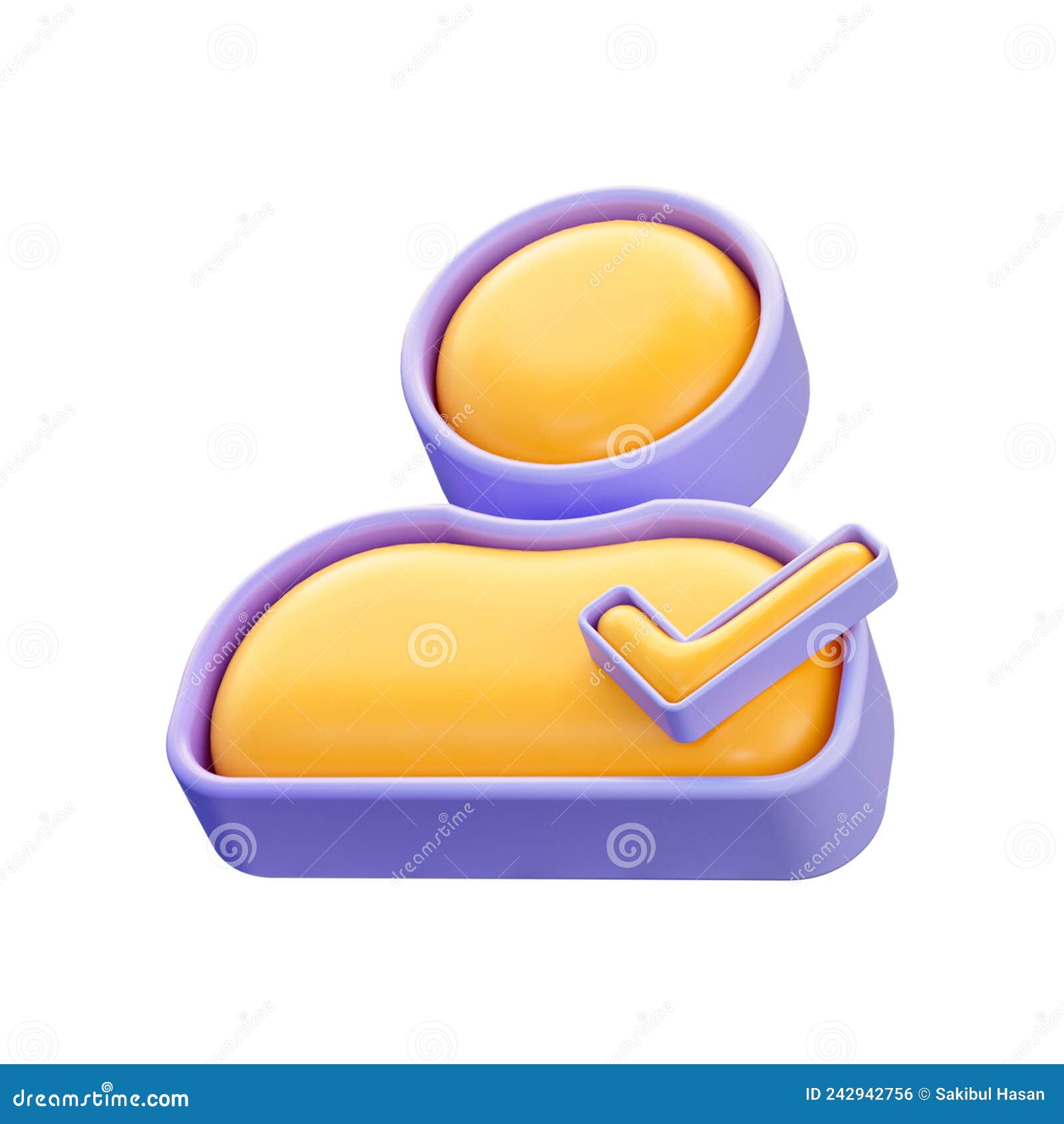 Realistic Glossy User Check Mark Icon 3d Render Concept for Answer ...