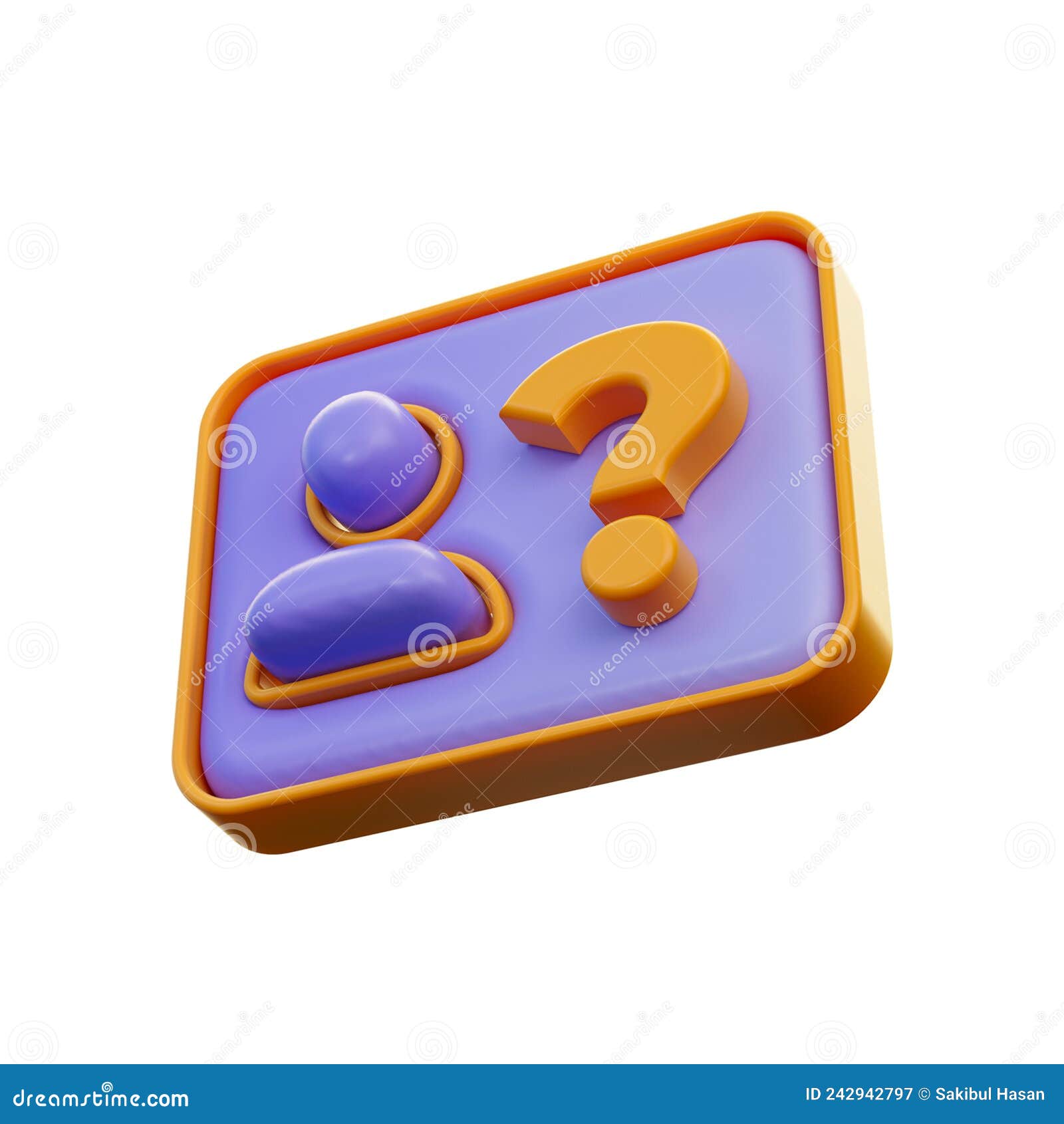 Realistic Glossy User Id Question Mark Icon 3d Render Concept for Help ...