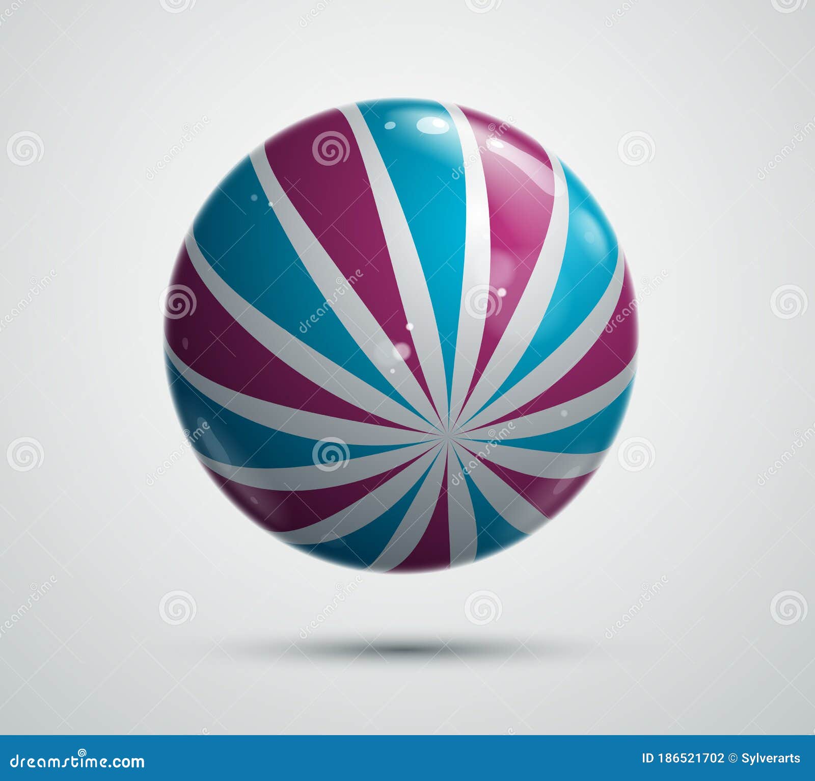 Realistic Glossy Vector Sphere Decorated with Pattern. Stock Vector ...