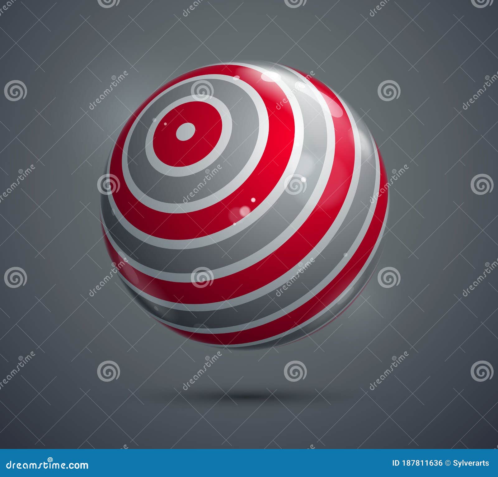 Realistic Glossy Vector Sphere Decorated With Pattern. | CartoonDealer ...