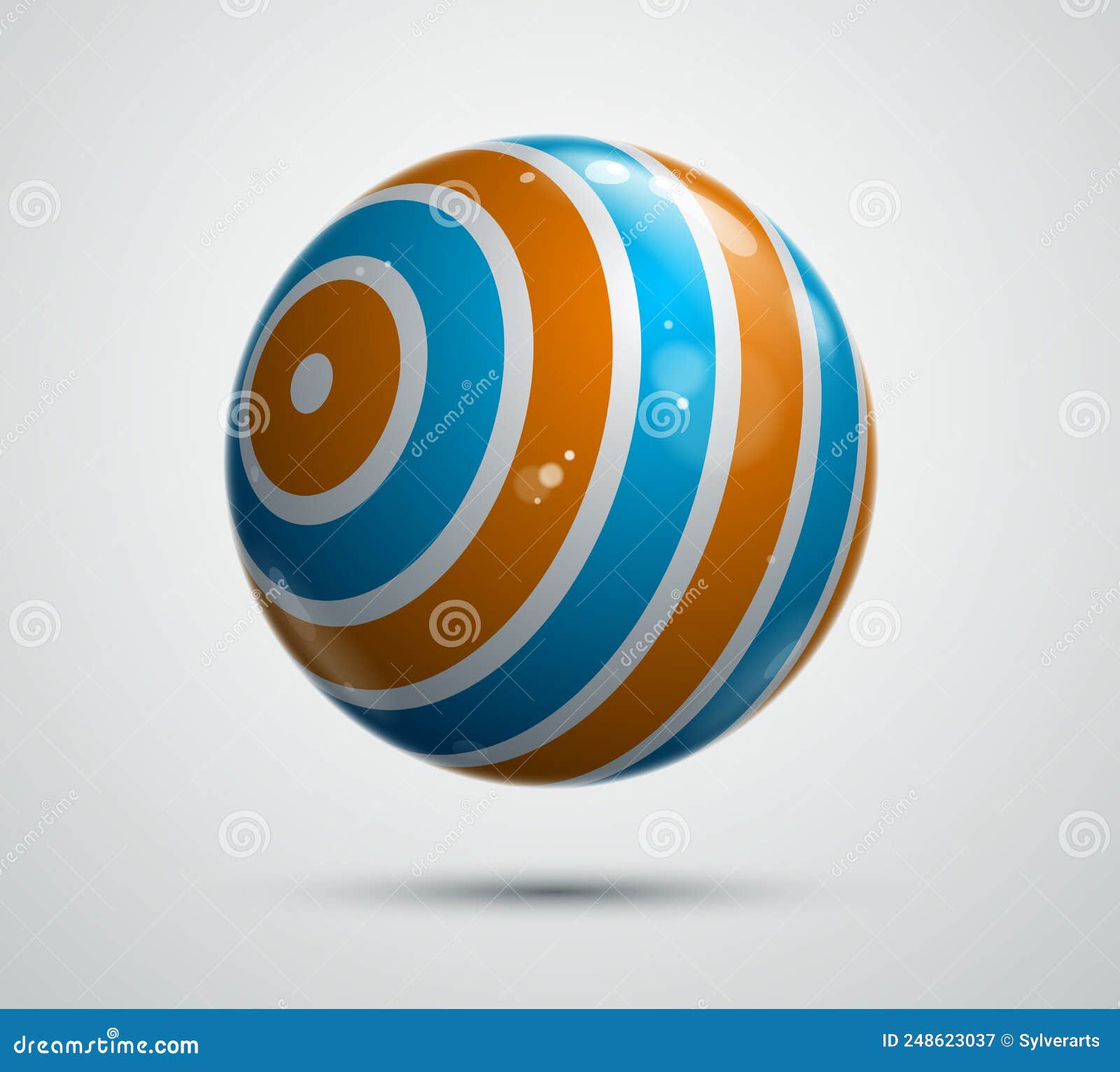 Realistic Glossy Vector Sphere Decorated with Pattern. Stock Vector ...