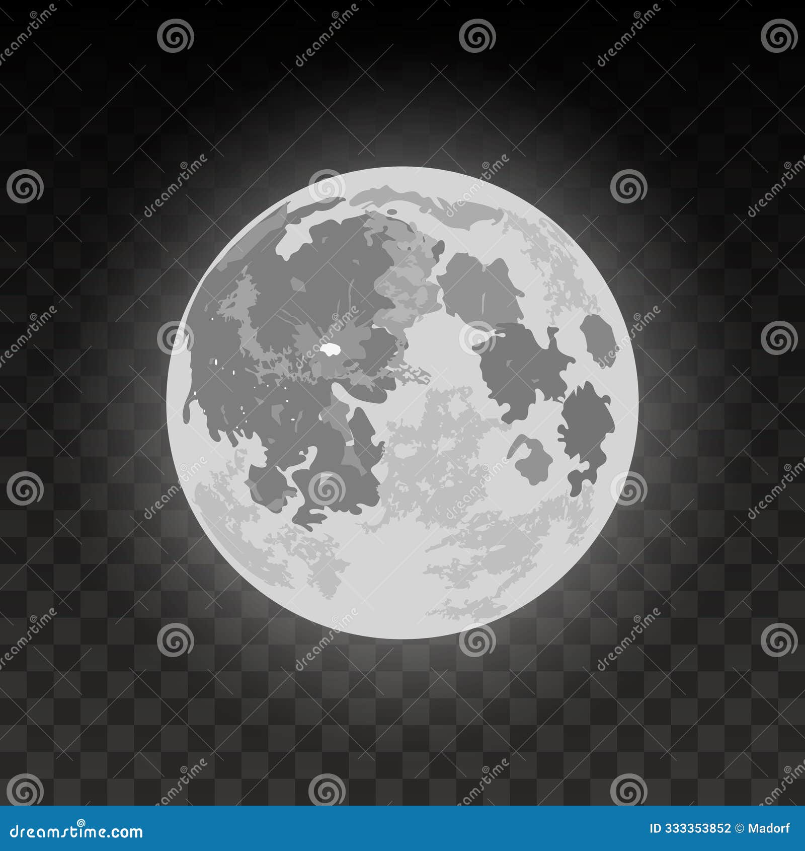 Realistic Glowing Full Moon with Detailed Texture on Surface Stock ...