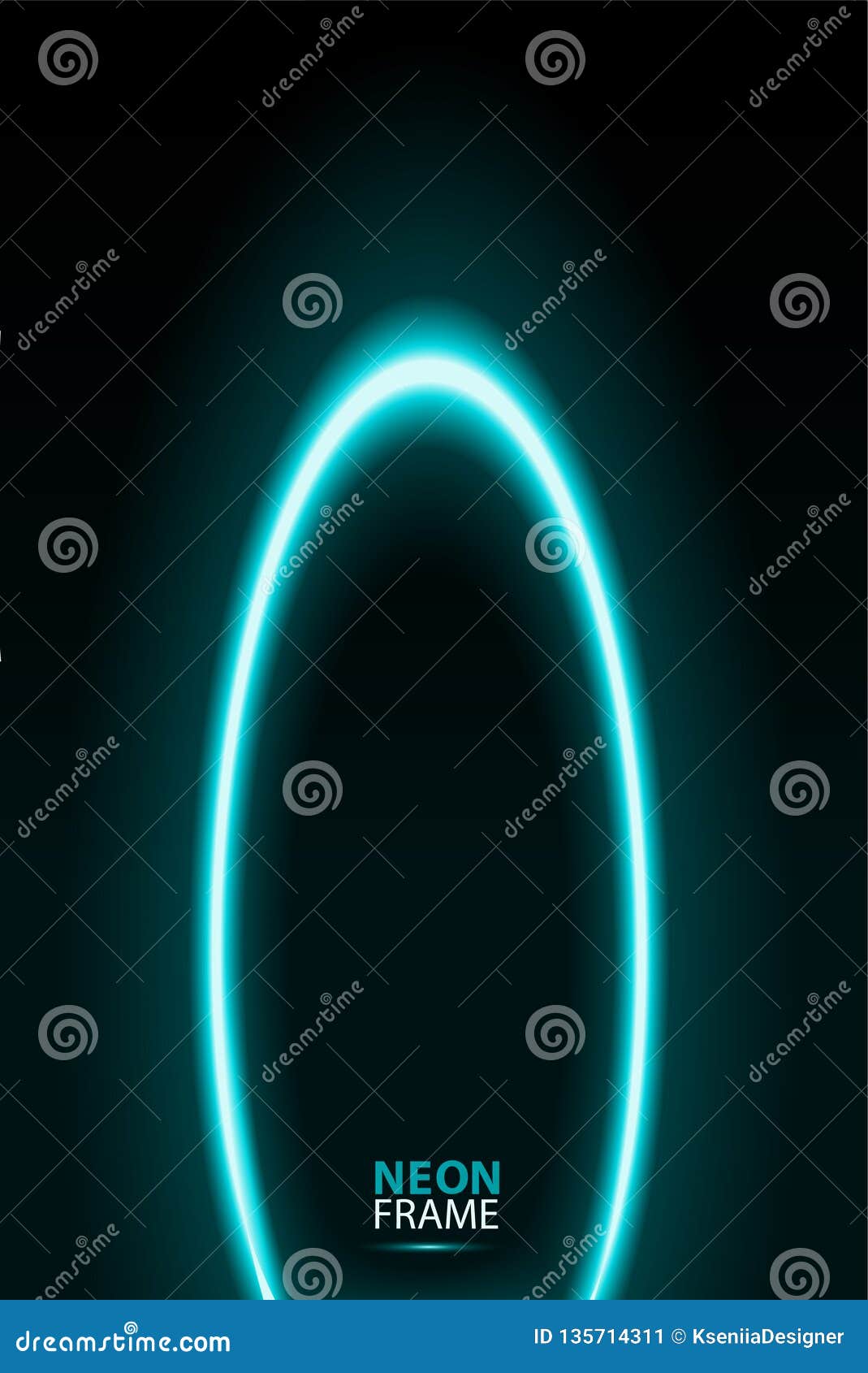 Realistic Glowing Neon Frame Stock Vector - Illustration of frame ...