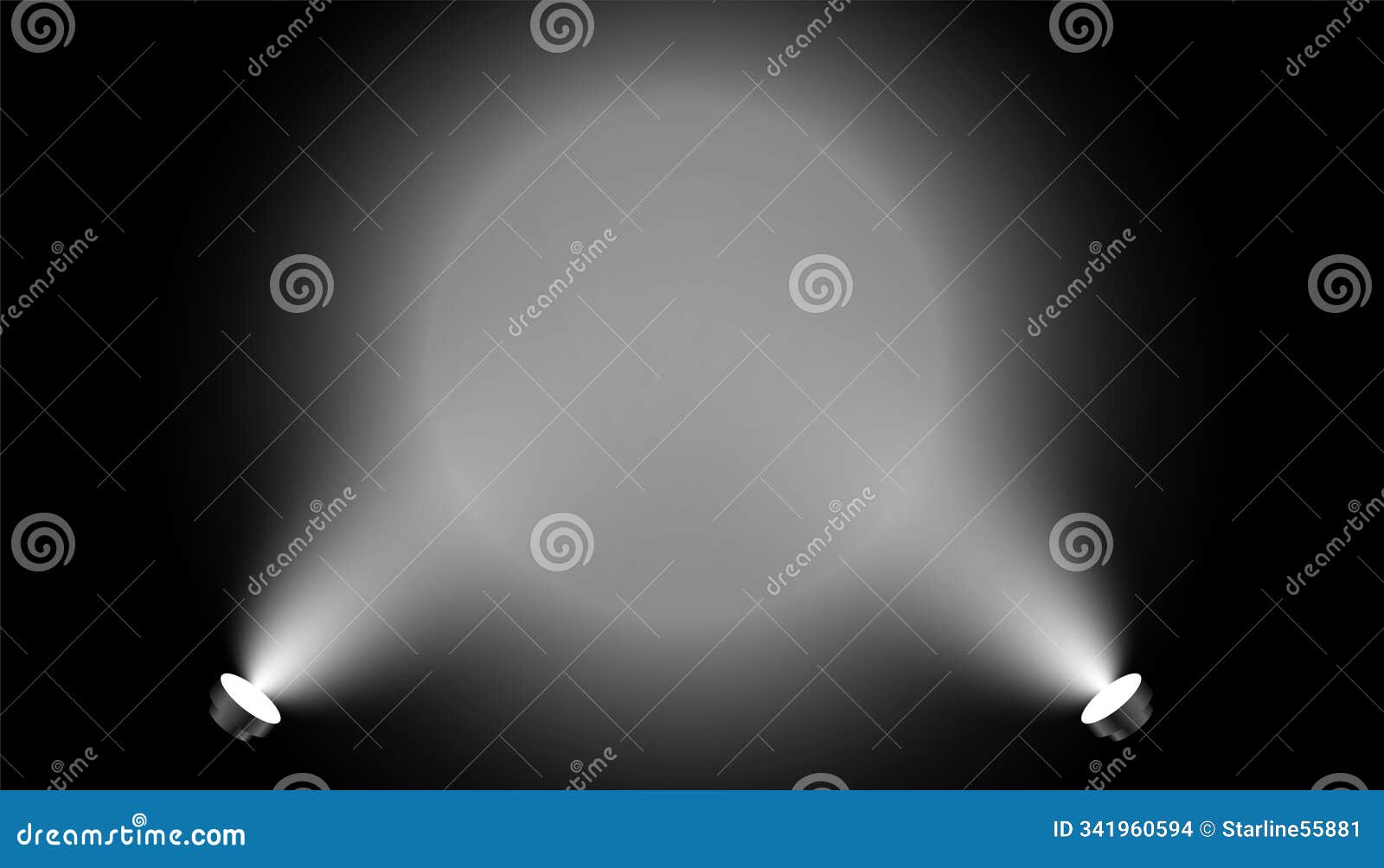Realistic Glowing Projector Light on Dark Background Stock Illustration ...