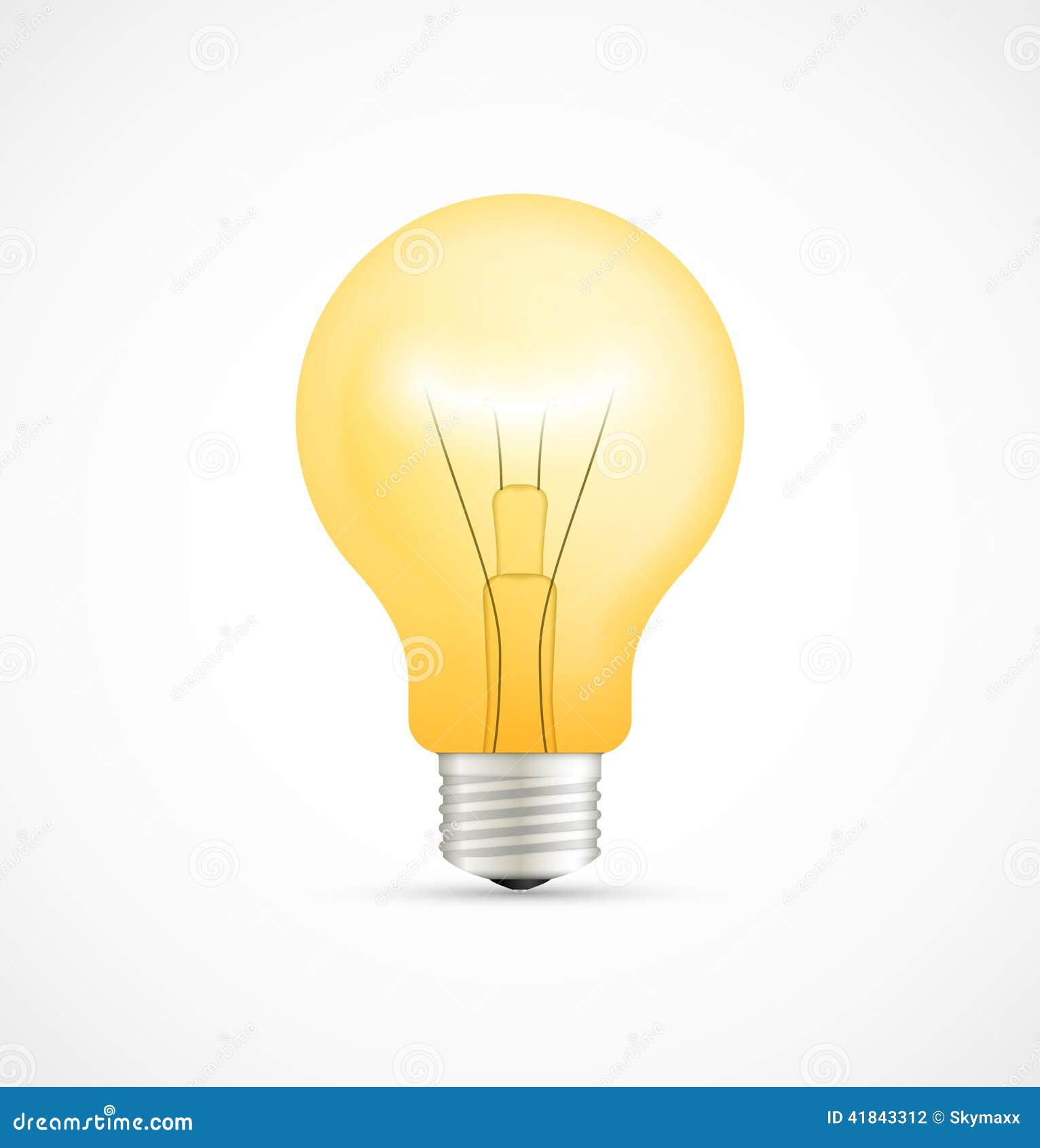 Realistic Glowing Yellow Light Bulb Stock Vector - Illustration of ...