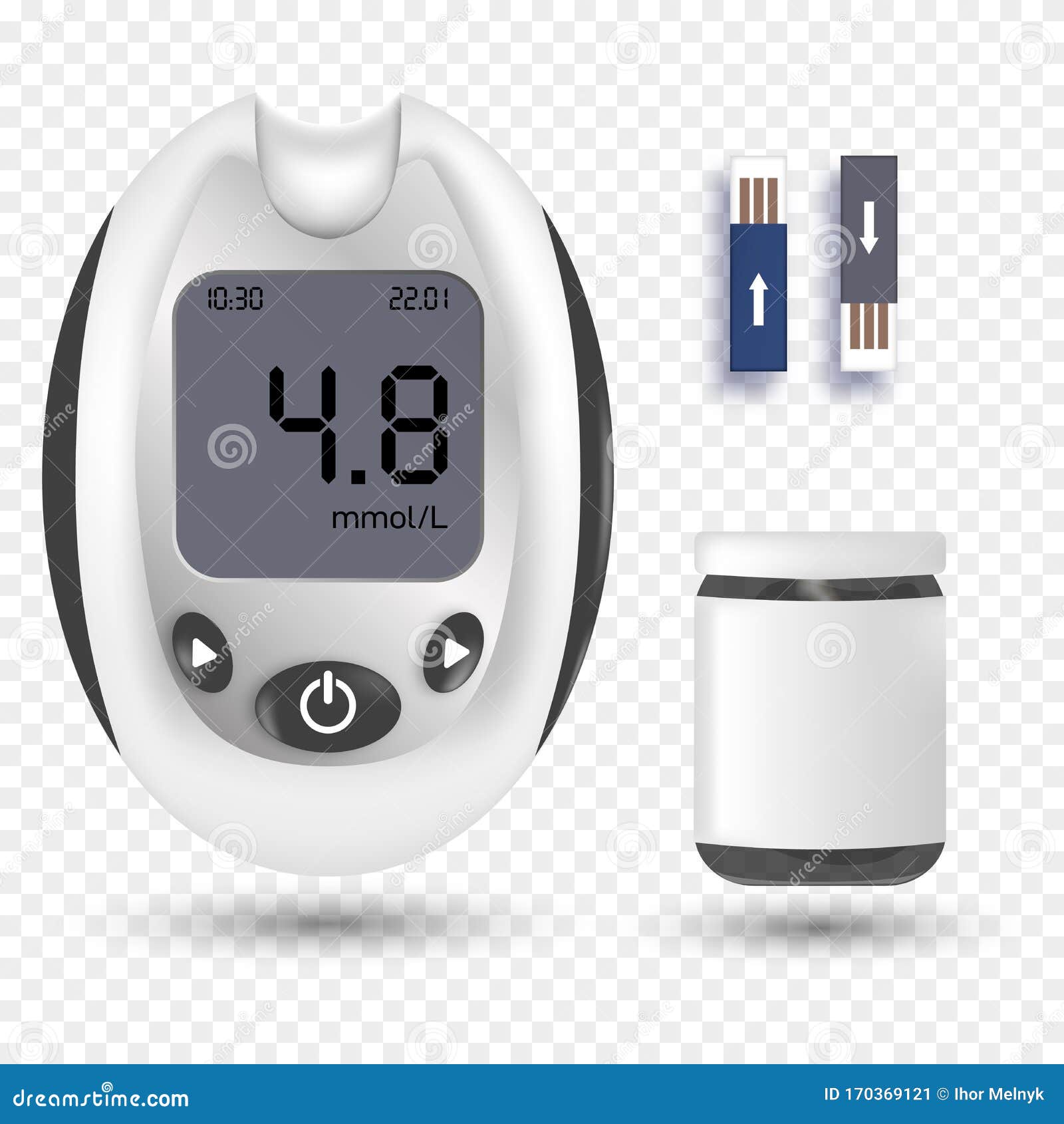 Realistic Glucometer. Vector Stock Vector - Illustration of care, drop ...