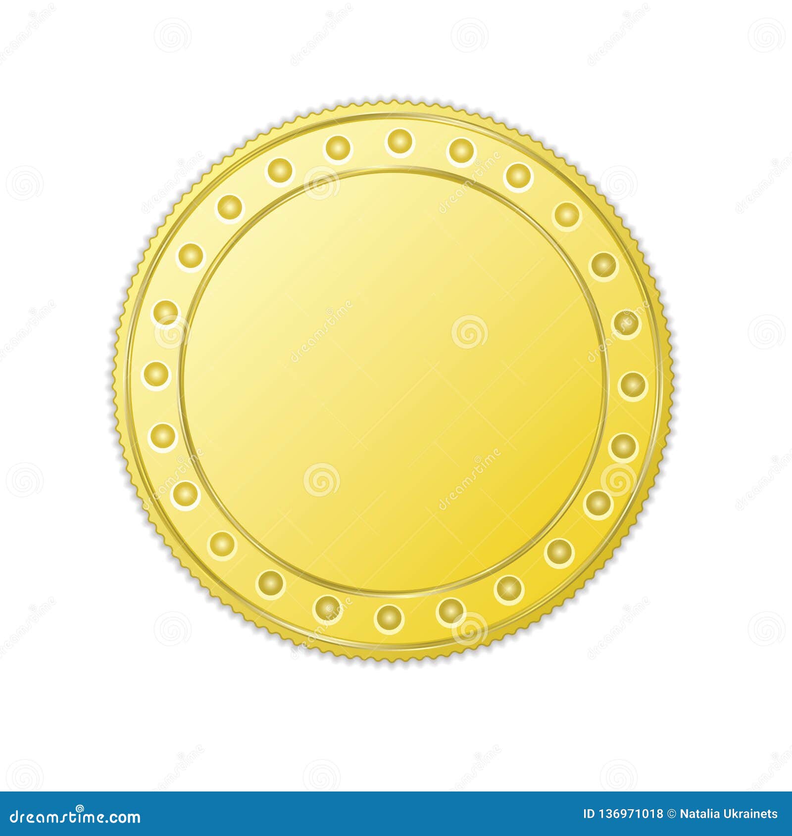 Realistic gold coin stock vector. Illustration of finance - 136971018
