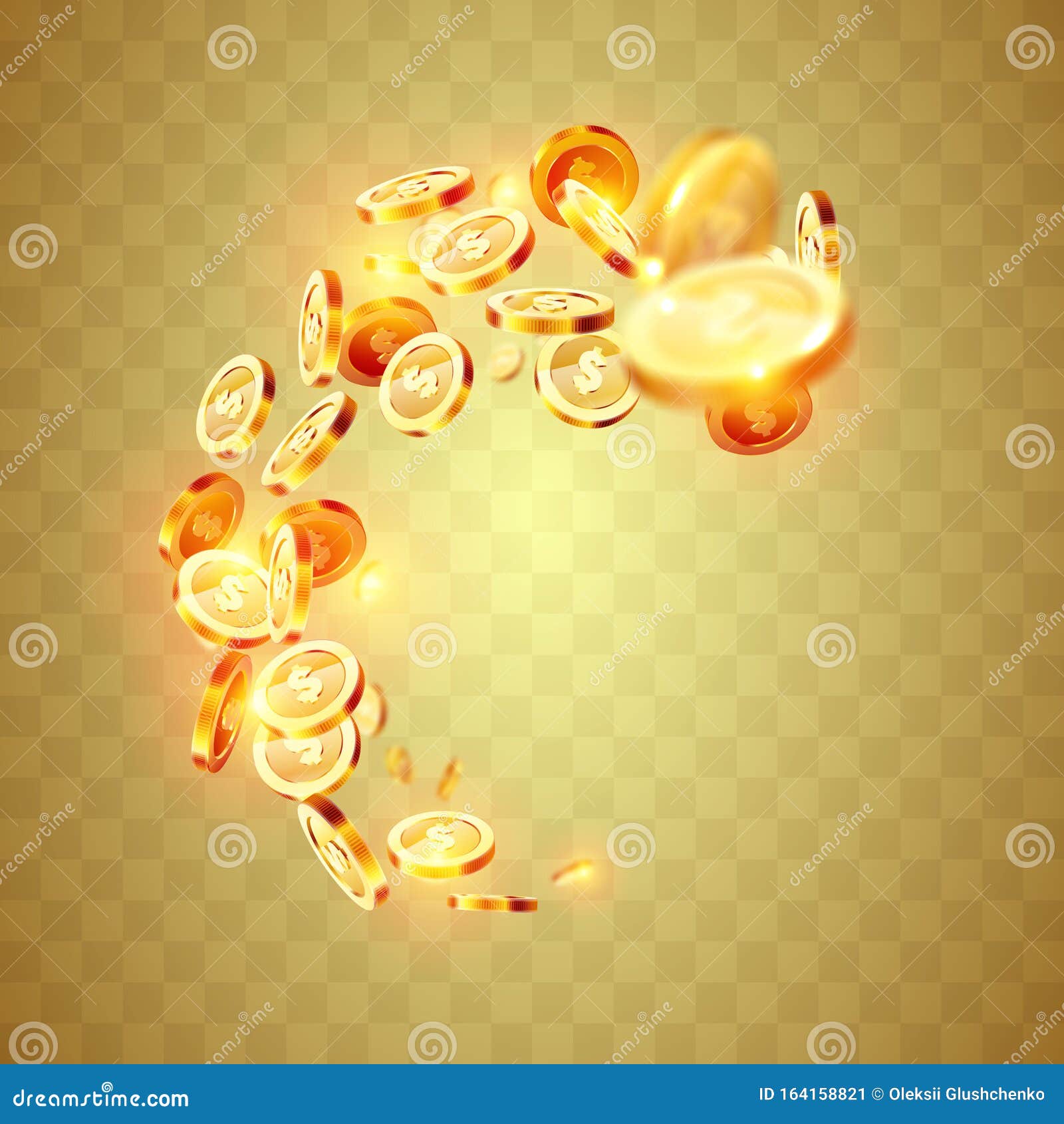 Realistic Gold Coins Explosion. Stock Vector - Illustration of money ...