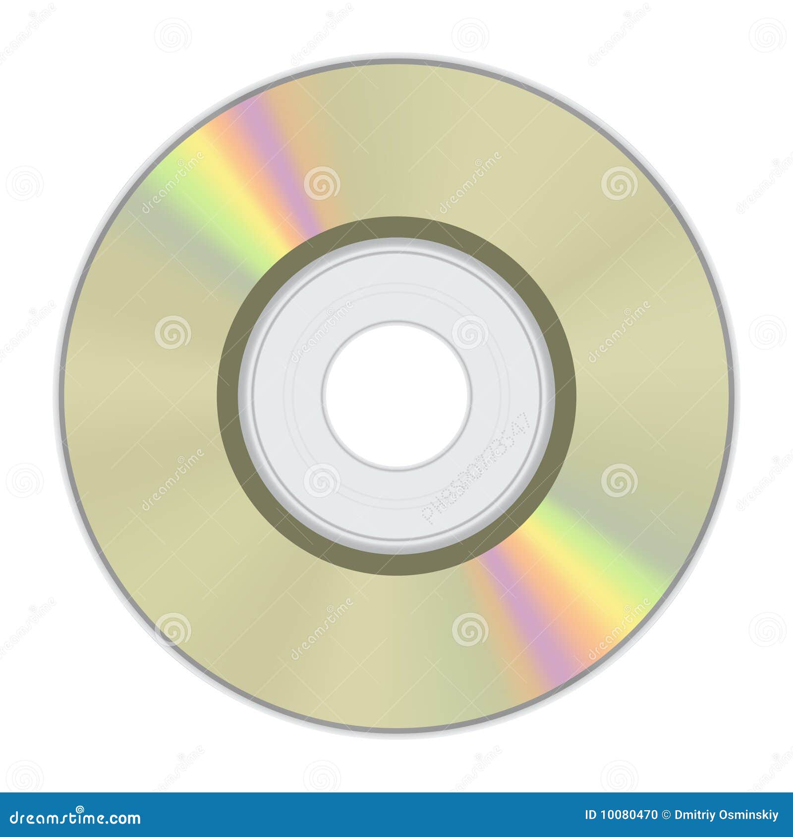 Realistic Gold Mini CD Disk With Rainbow Color Stock Photo - Image ...