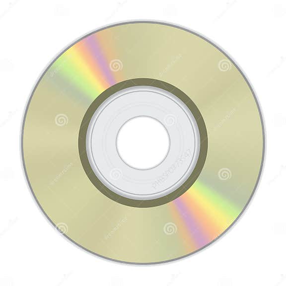 Realistic Gold Mini CD Disk with Rainbow Color Stock Vector ...