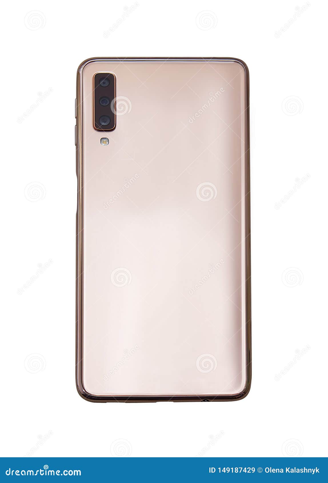 Realistic Gold Smartphone with Transparent Screen Isolated. Stock Image ...