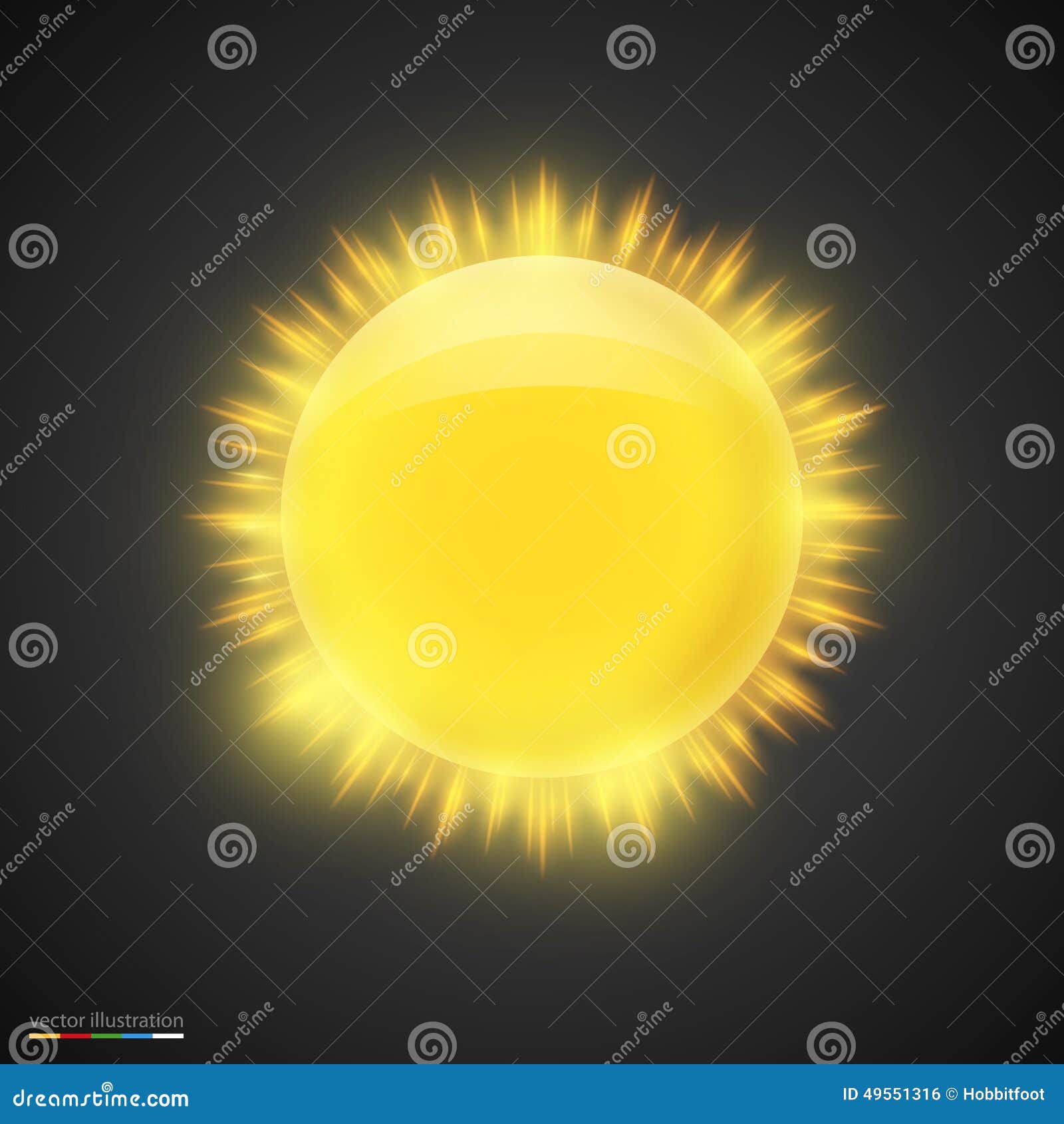 Realistic Gold Sun on Dark Background Stock Vector - Illustration of ...