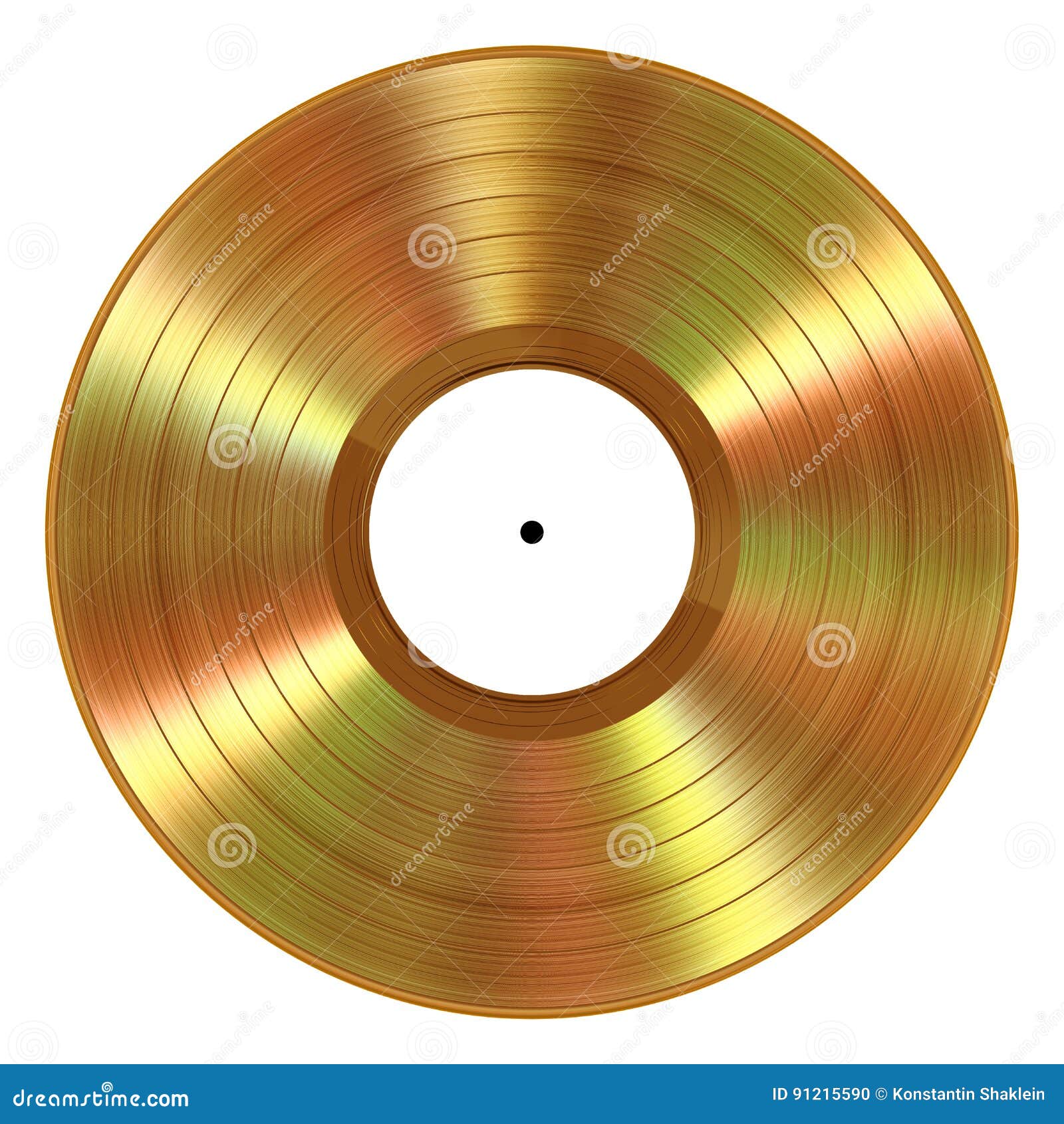 Realistic Gold Vinyl Record on White Background Stock Illustration ...