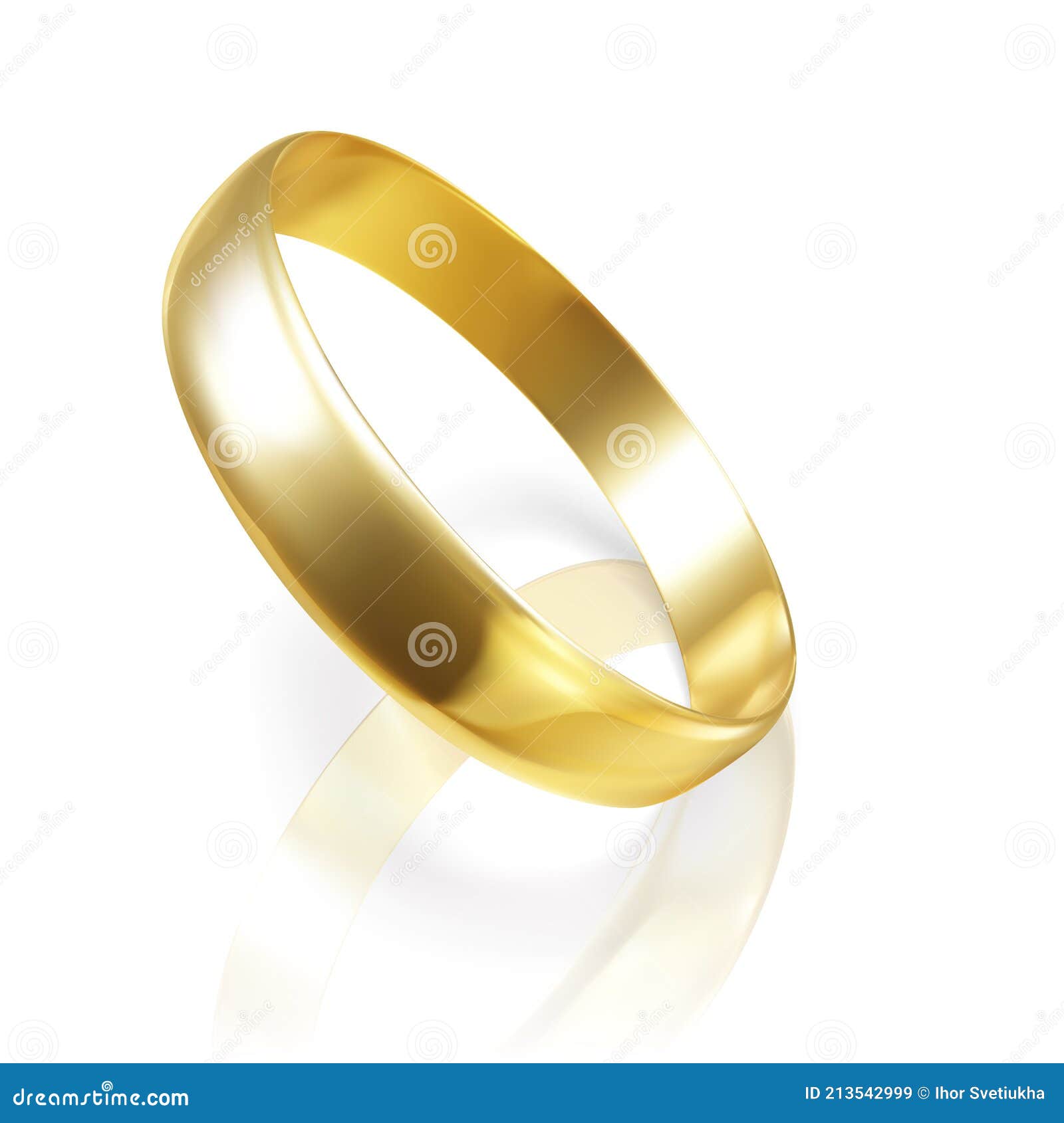 Realistic Gold Wedding Ring. 3D Render of Golden Ring Stock Vector ...