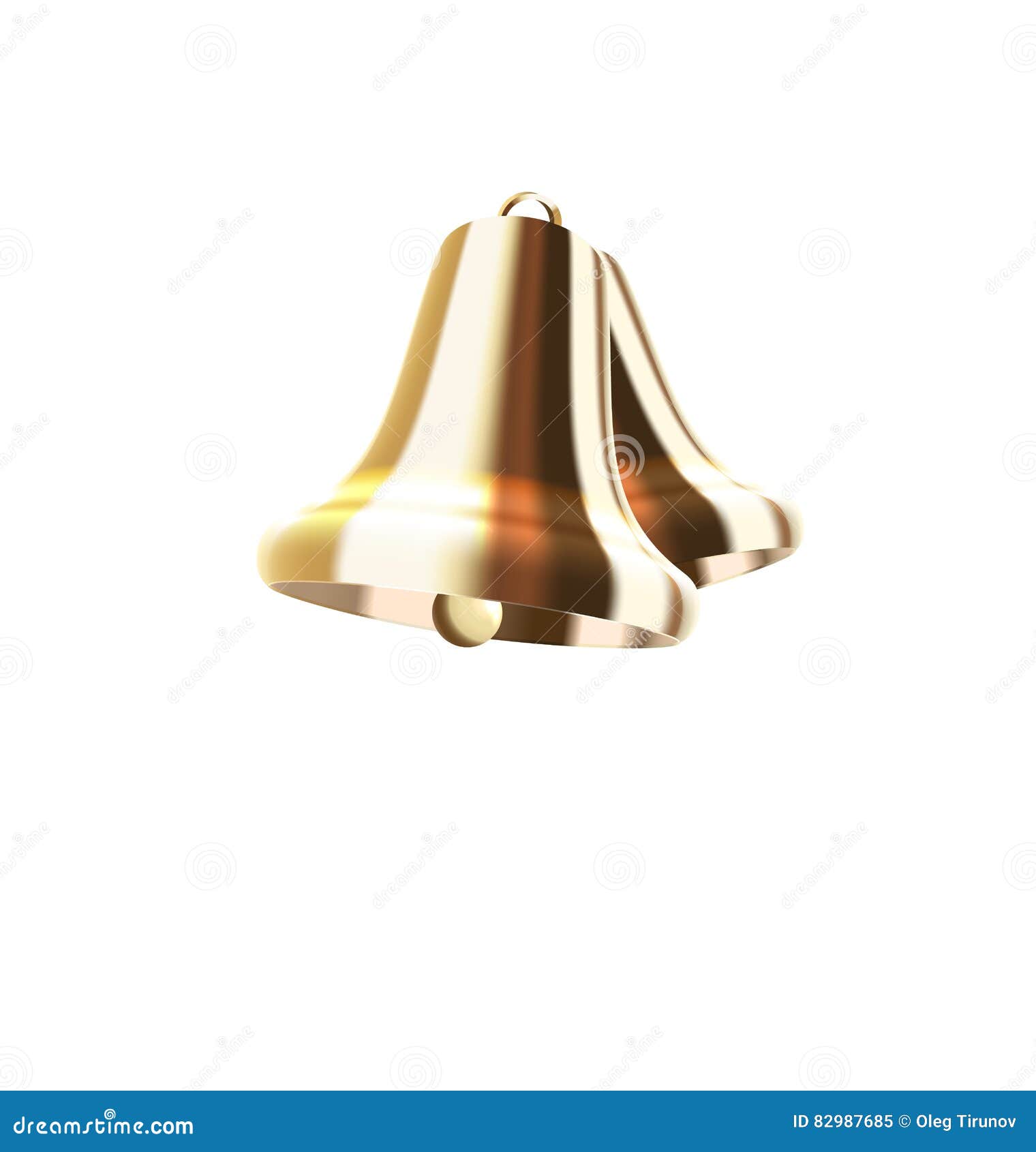 Realistic Golden Bells on White Background Stock Vector - Illustration ...