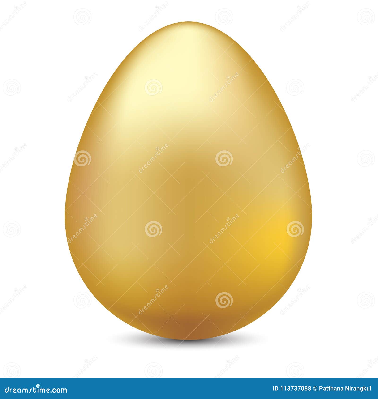 Realistic Golden Egg on White for Ester Festival Celebration Vector ...