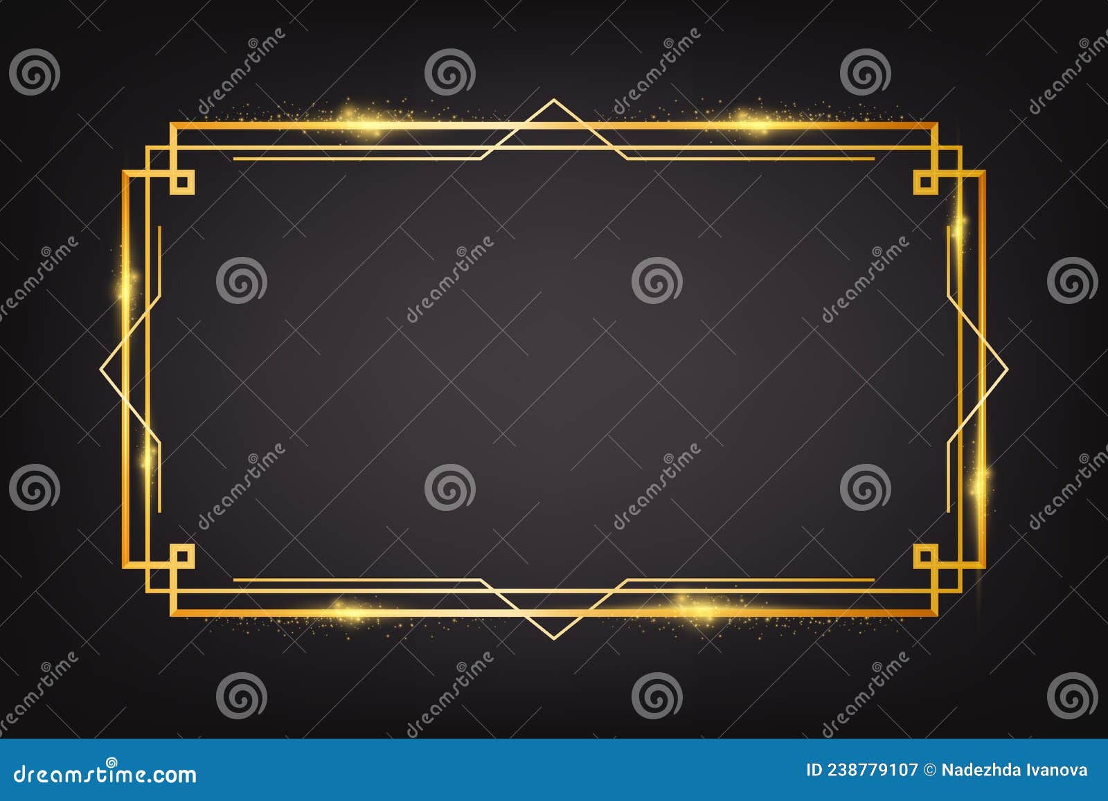 Realistic Golden Frame Design Vector Illustration. Stock Vector ...