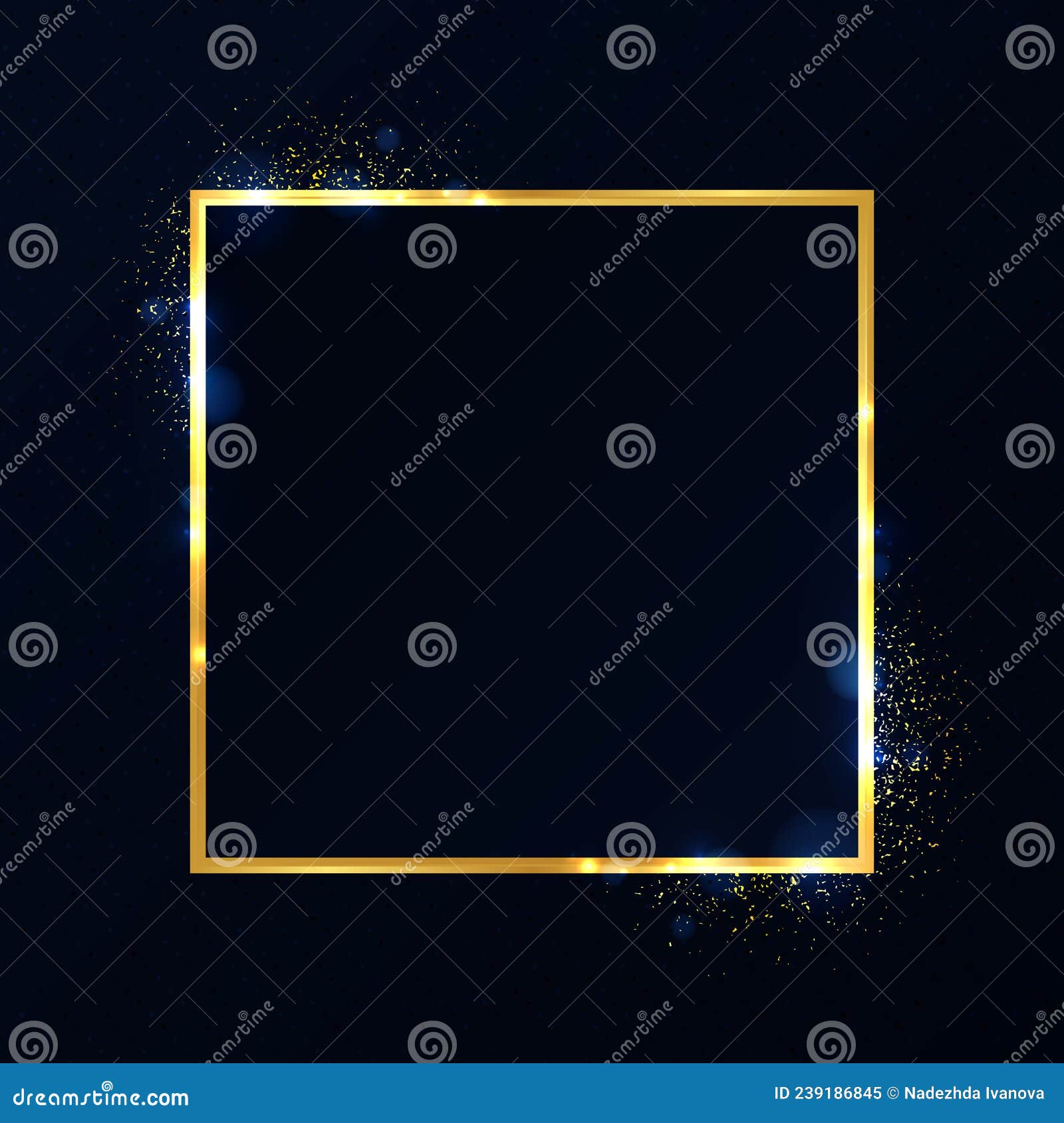 Realistic Golden Frame Vector Illustration. Stock Vector - Illustration ...