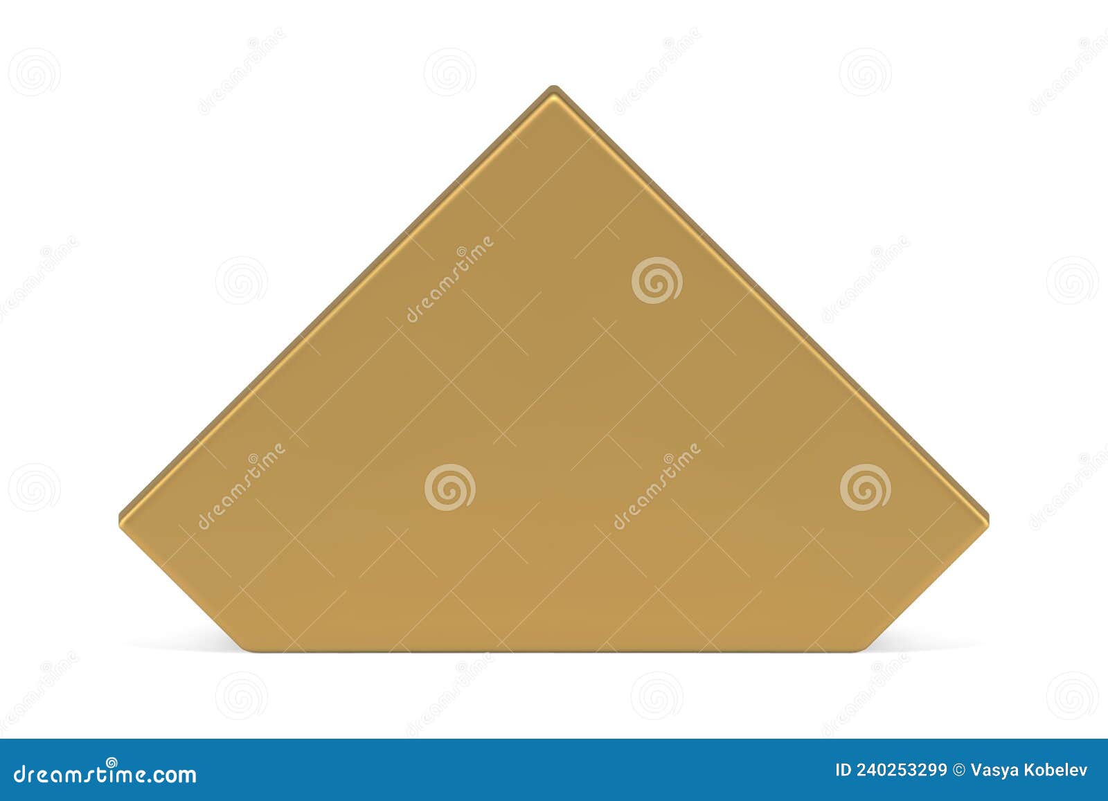 Realistic Golden Irregular Pentagon Geometric Shape Isometric Glossy 3d ...