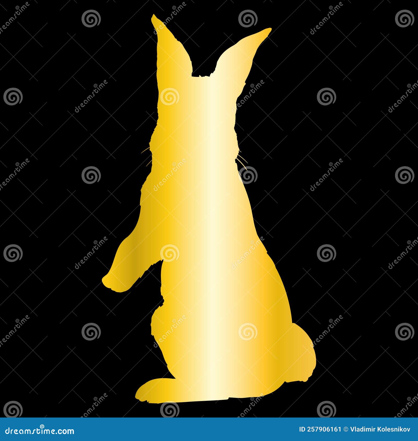 Realistic Golden Rabbit. Gold Metallic Bunny Stock Vector ...